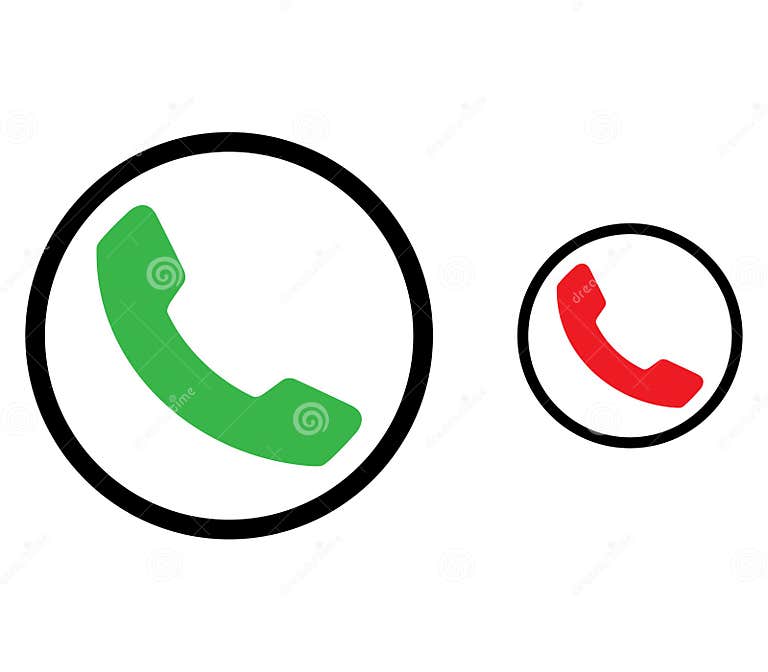 Green and Red Phone Icon Design Stock Illustration - Illustration of ...
