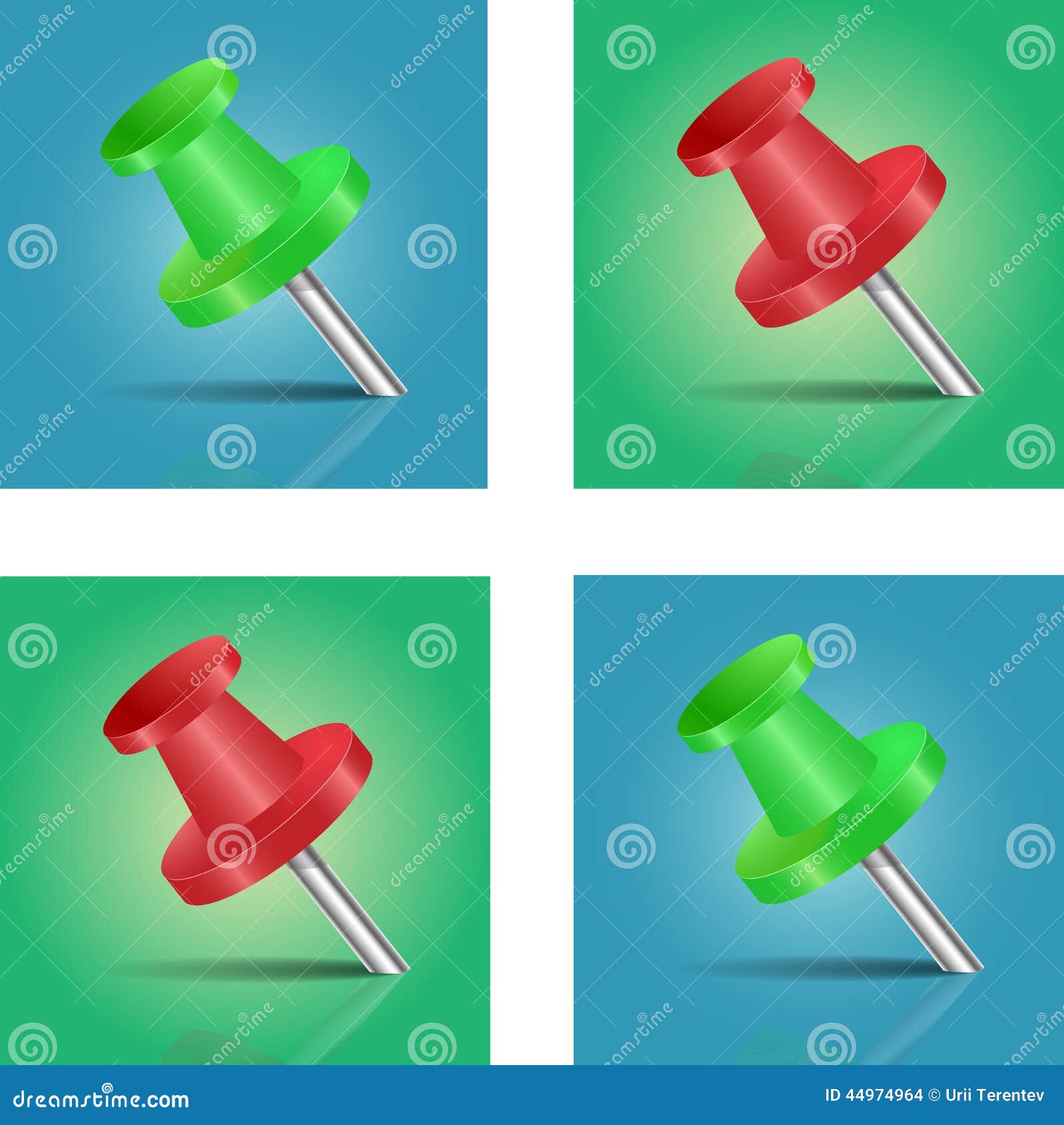 Green and Red Pin stock vector. Illustration of blue - 44974964