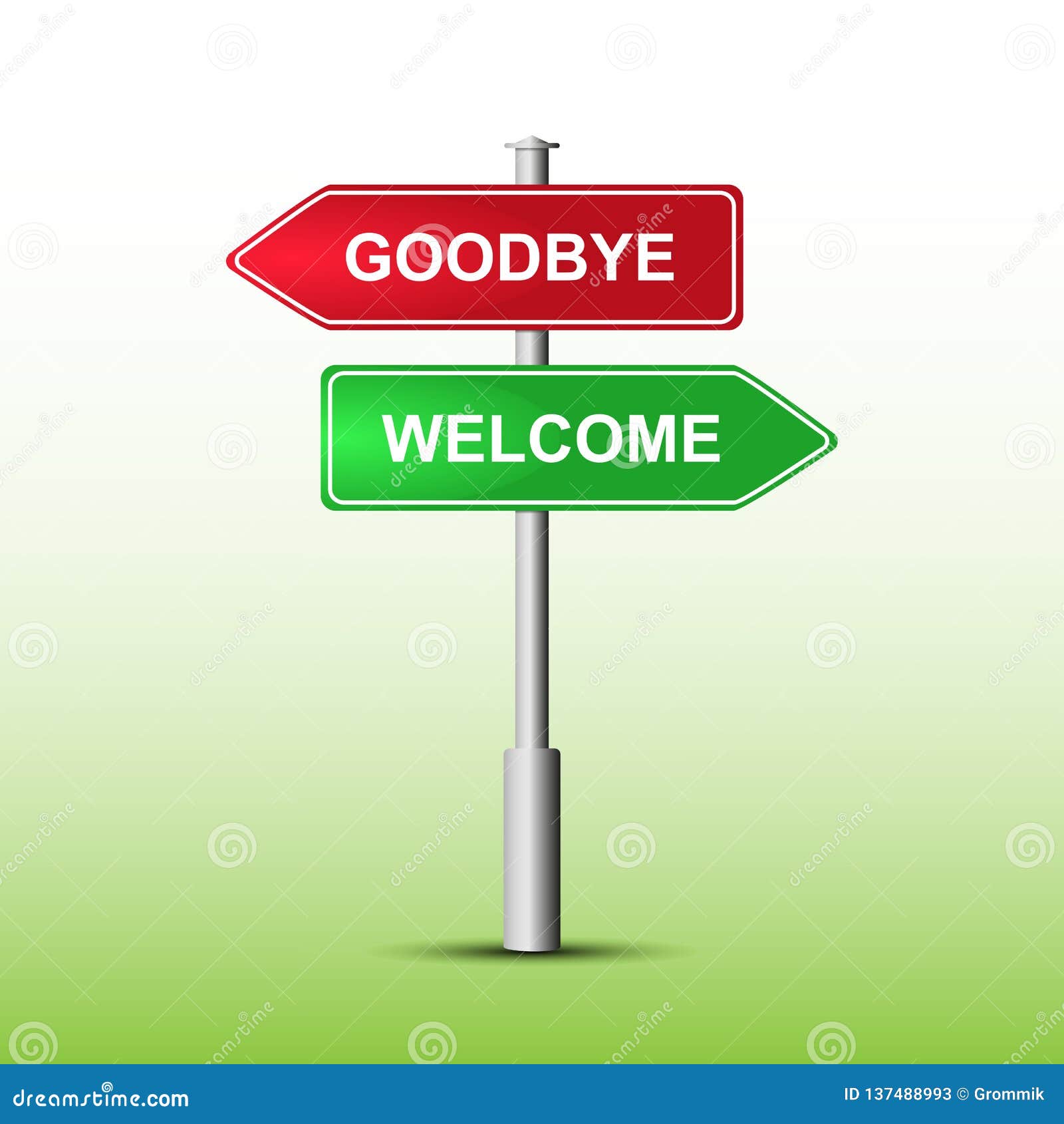 Welcome And Goodbye Banner. Vector | CartoonDealer.com #76456345