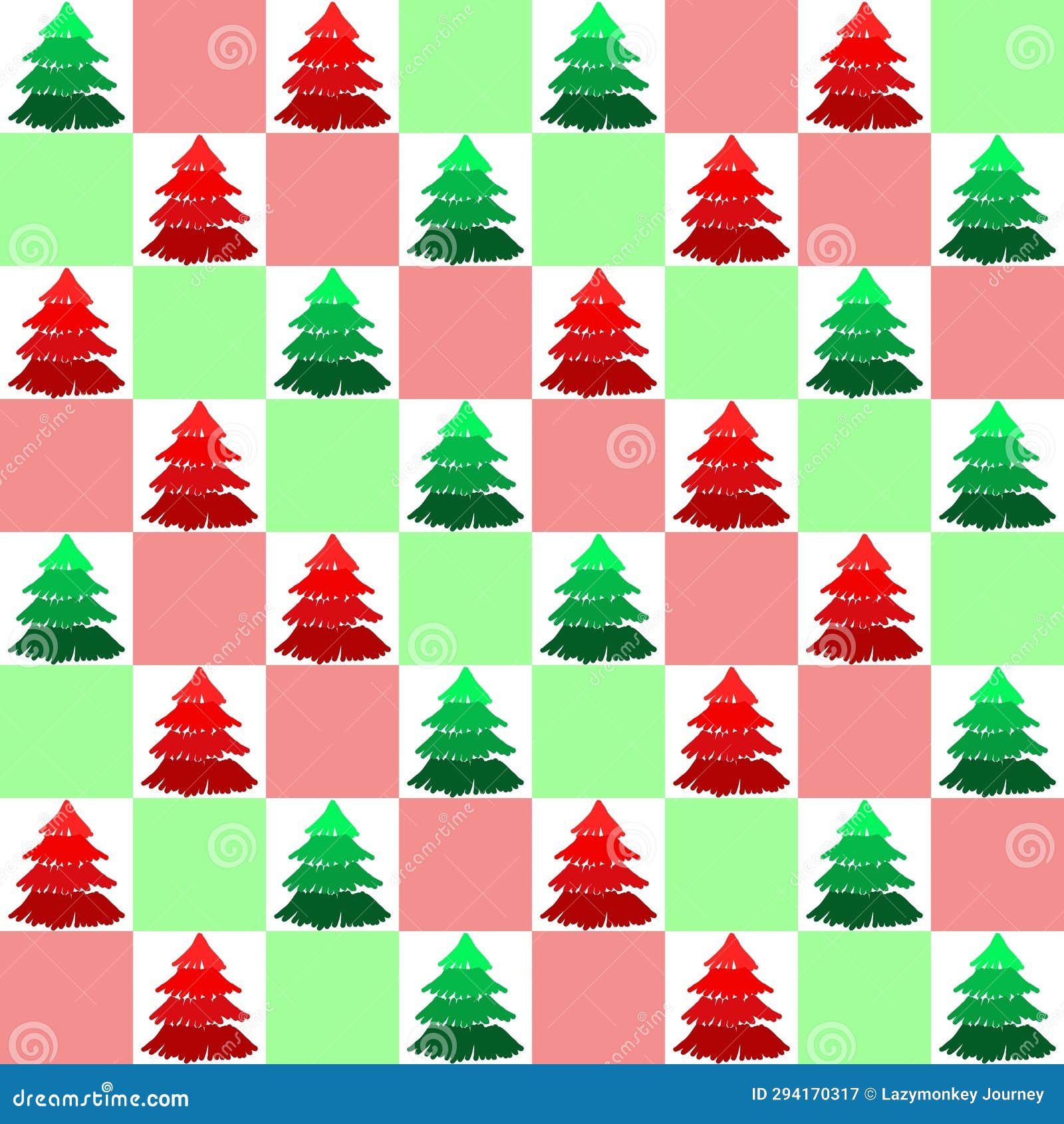 Green Red Simple Pine Tree Pattern Background Stock Illustration ...