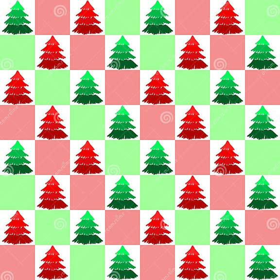 Green Red Simple Pine Tree Pattern Background Stock Illustration ...