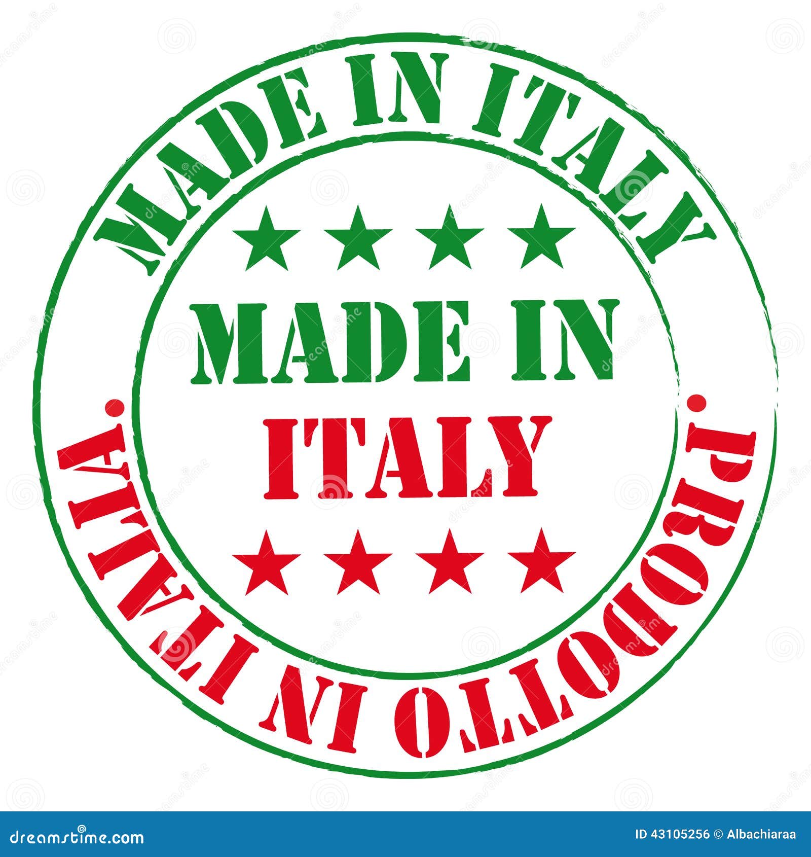 Green and Red Stamp. Made in Italy Label Stock Vector - Illustration of ...