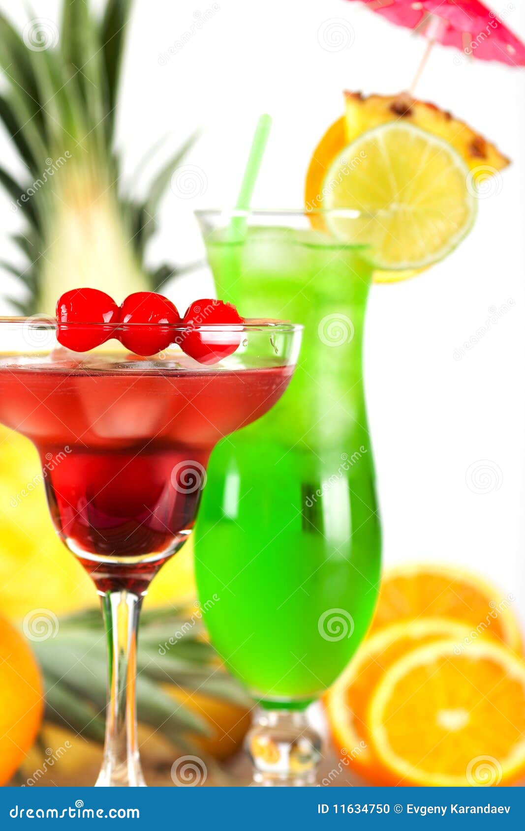 Green and Red Tropical Cocktails Stock Photo - Image of colorful ...