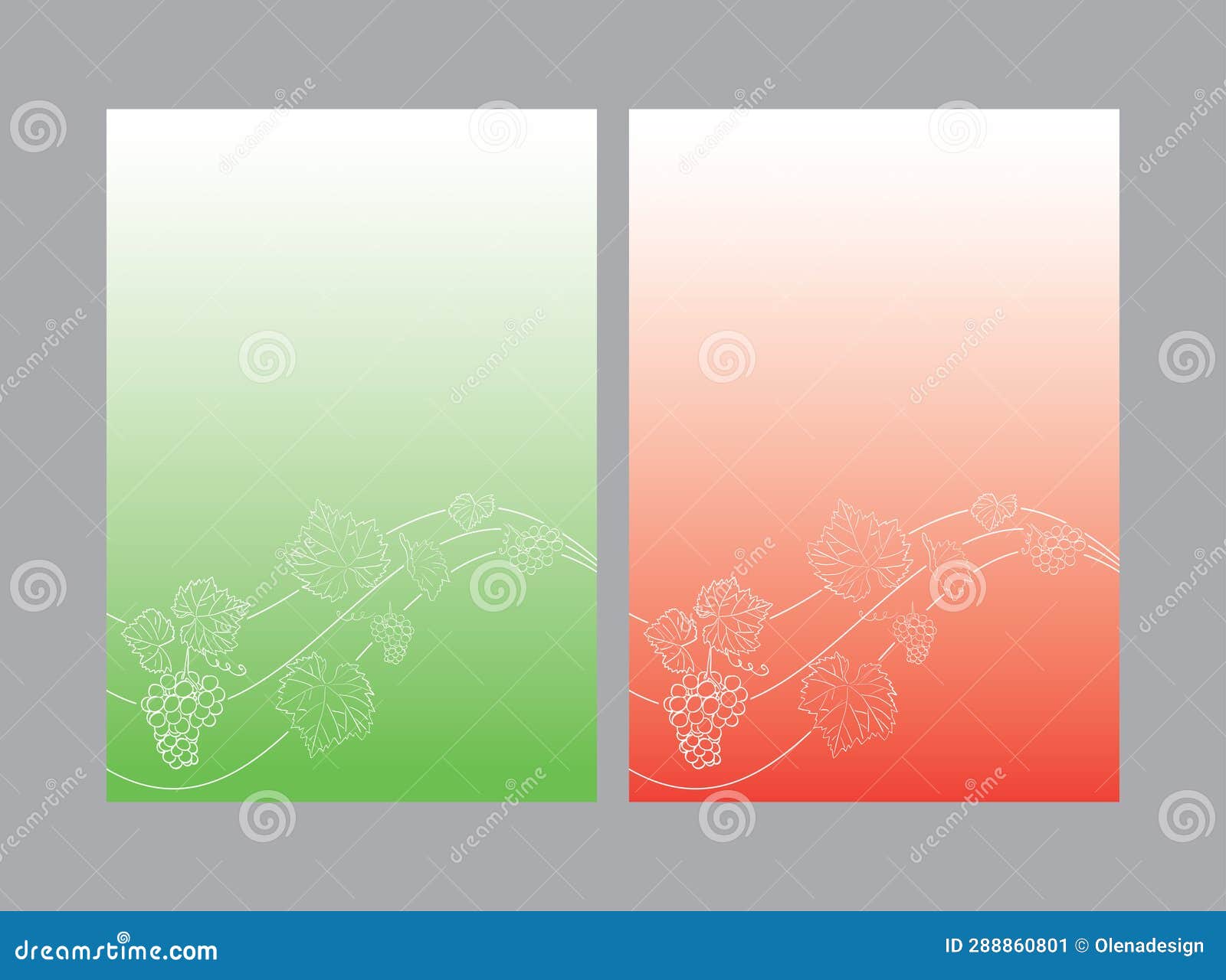 Green and Red Vector A4 Backgrounds with Gradient and Wavy Decoration ...