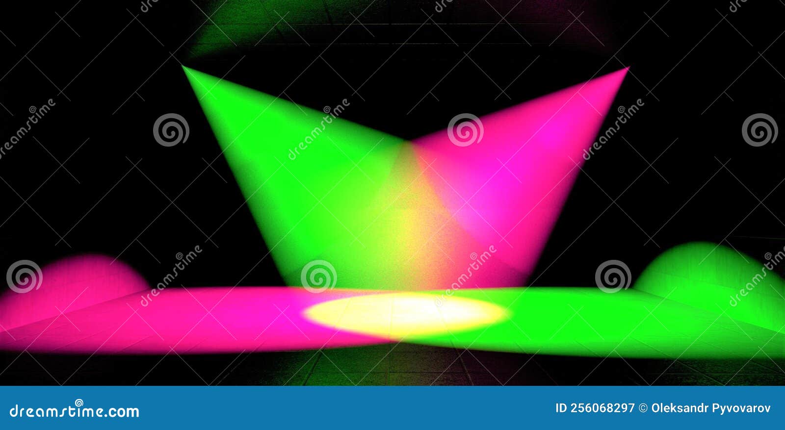 Green and Red Visible Light Sources are Directed at the Same Point in a ...