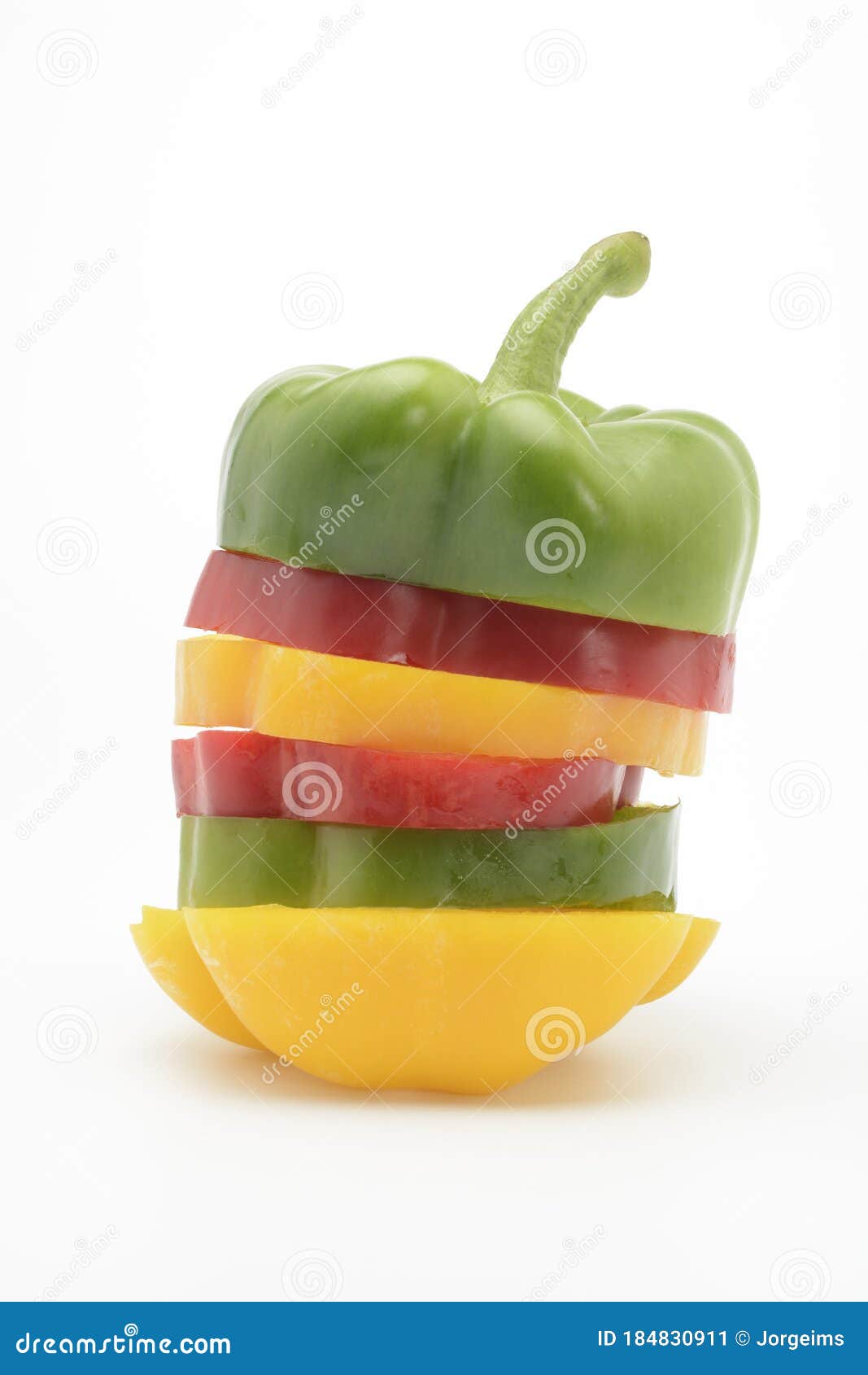 Green, Reed and Yellow Peppers Sliced Stock Image - Image of healthy ...