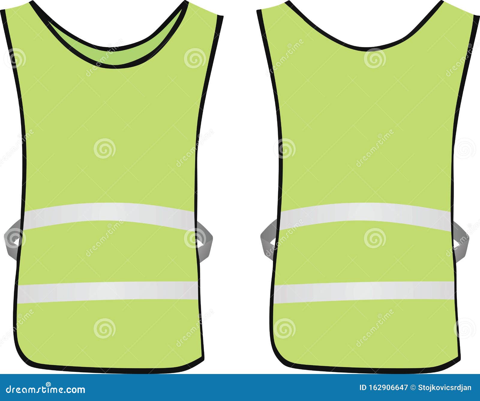 Green reflective vest stock vector. Illustration of health - 162906647