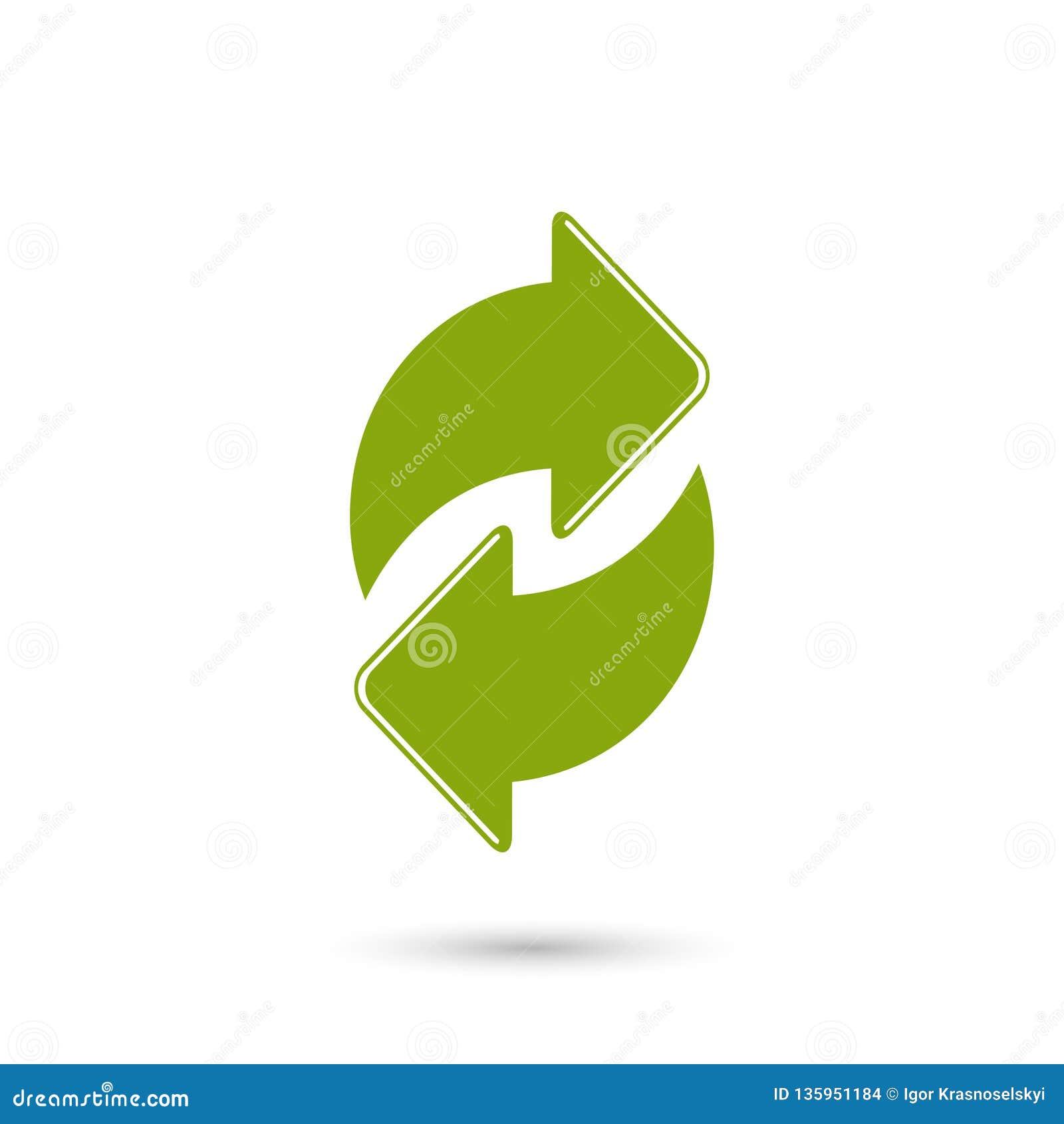 Green Refresh Icon. Refresh Vector Icon with Shadow Stock Vector ...