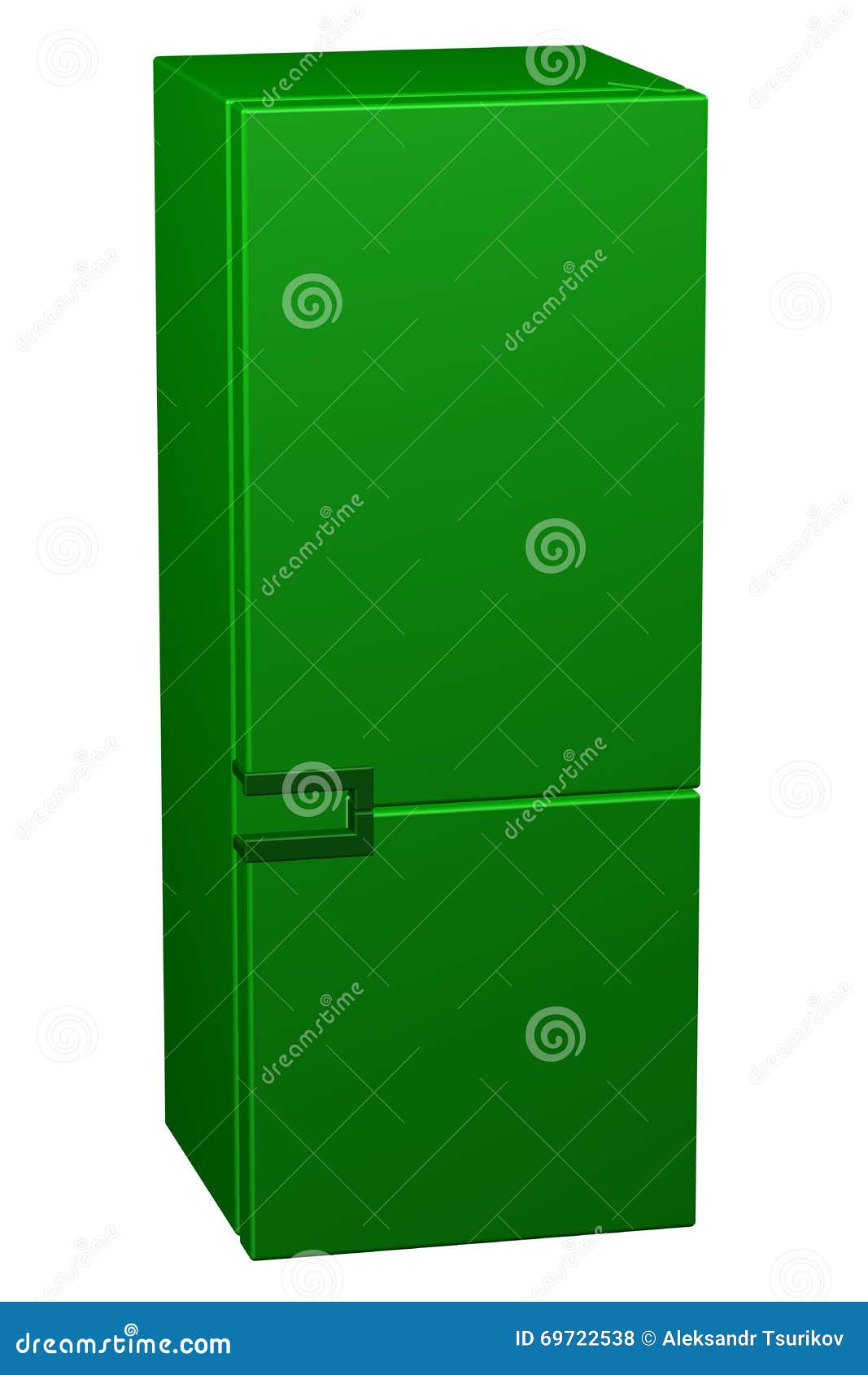 Green Refrigerator. 3D Rendering. Stock Illustration - Illustration of ...