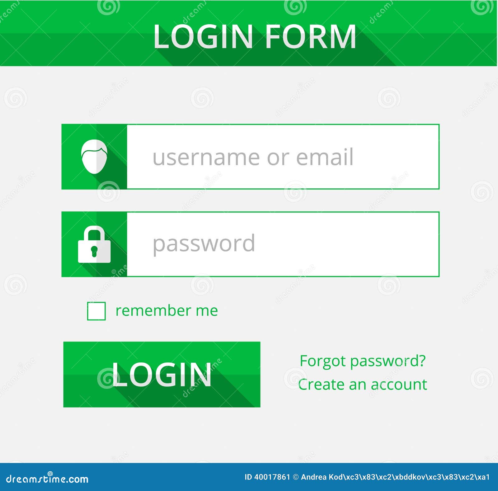 Green Register Form Suitable for Flat Design, Illustration Stock Vector ...