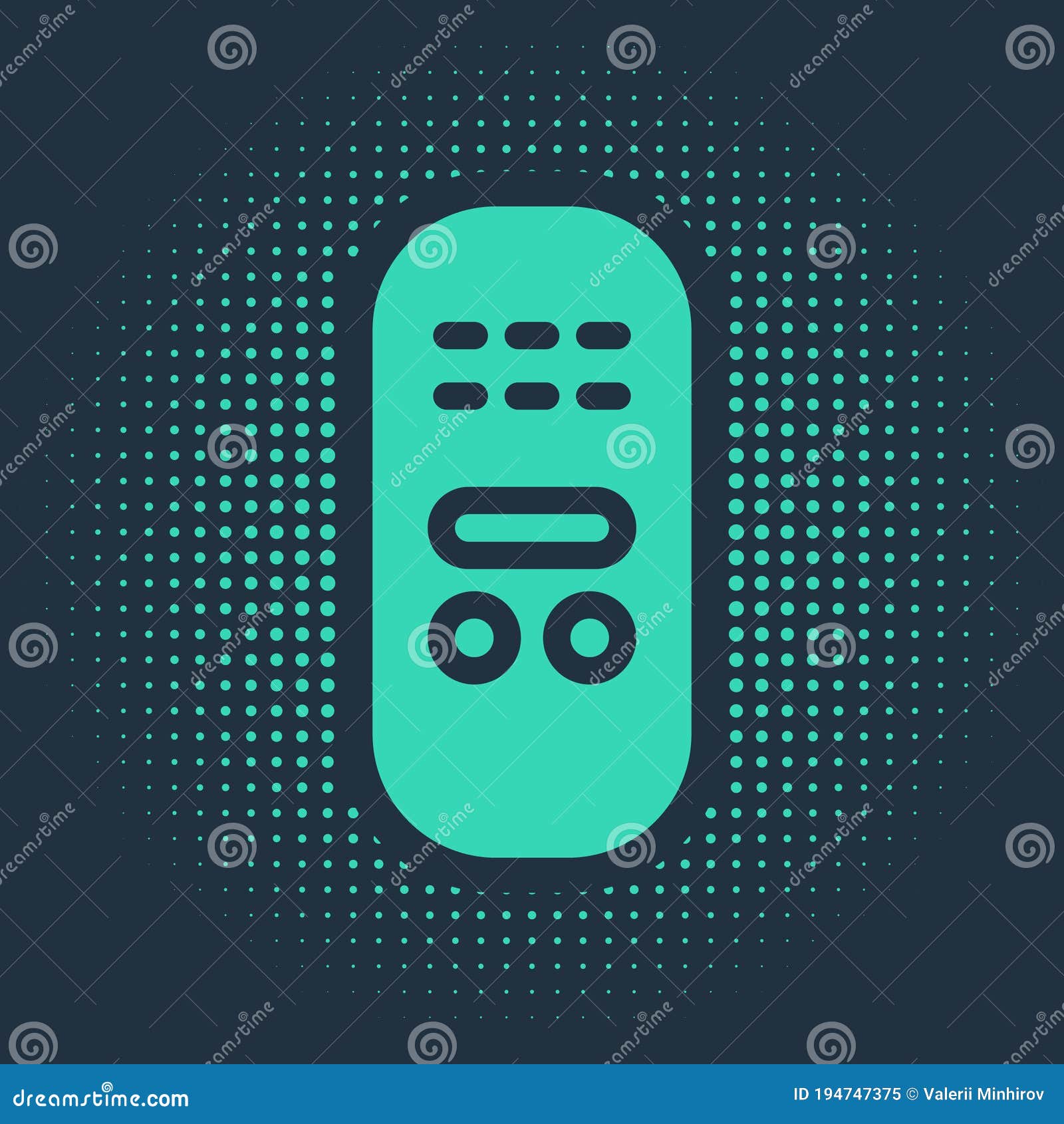 Green Remote Control Icon Isolated on Blue Background. Abstract Circle ...