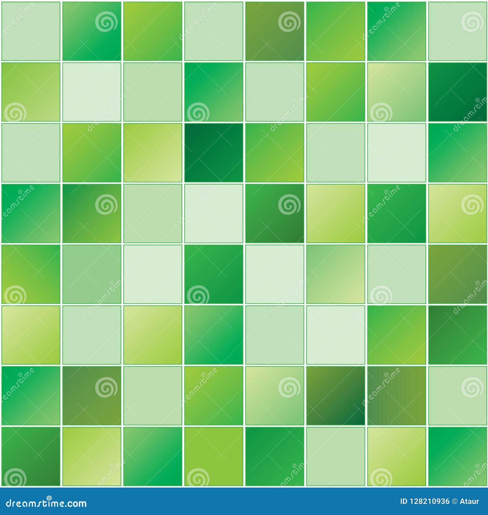 Green Repeatable Mosaic Patterns with Square Shapes for Background ...