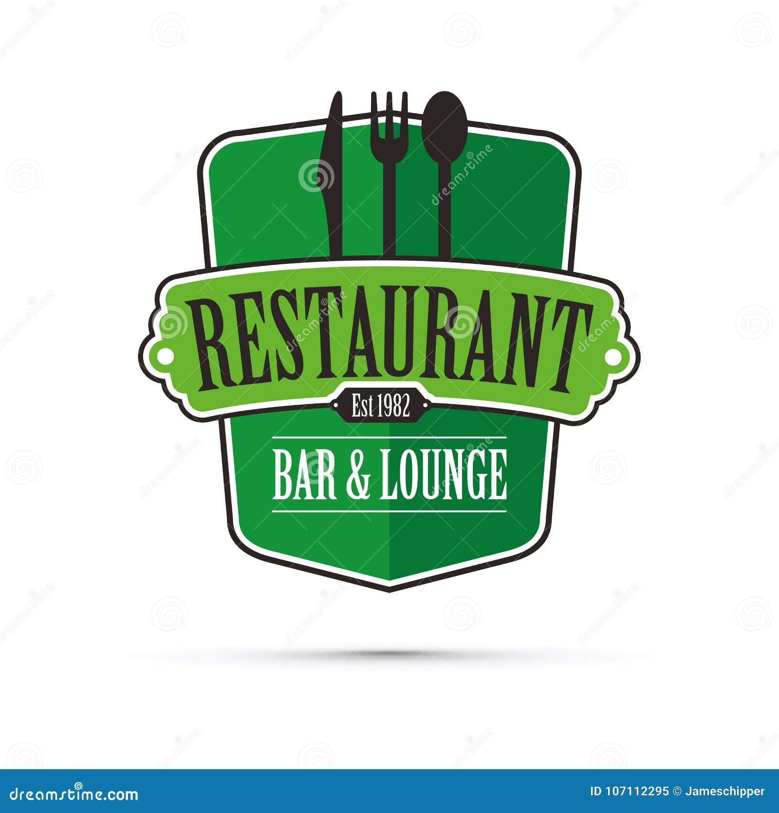 Green restaurant design stock vector. Illustration of fork - 107112295