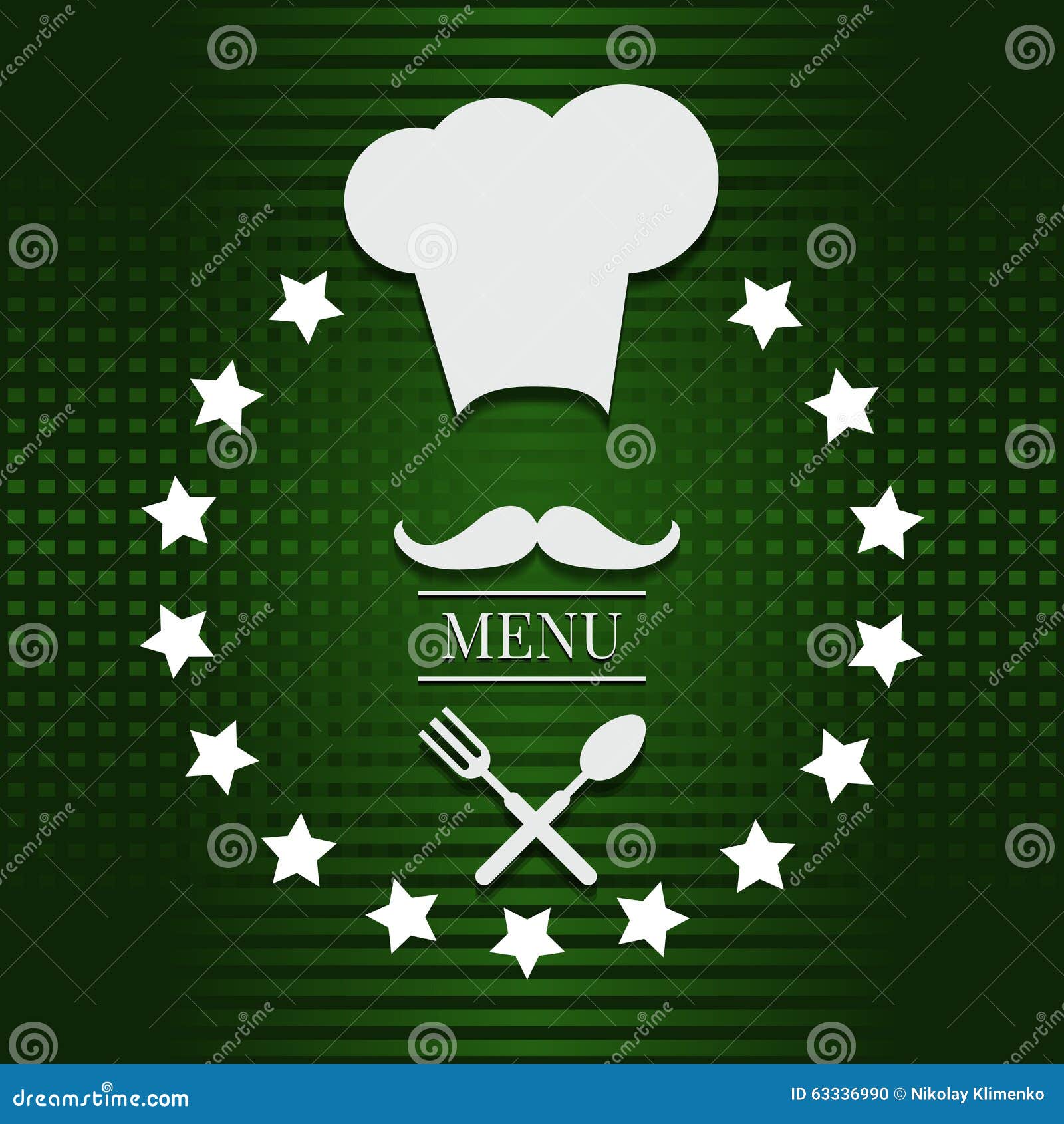 Green Restaurant Menu with Chef Symbol Eps10 Stock Vector ...