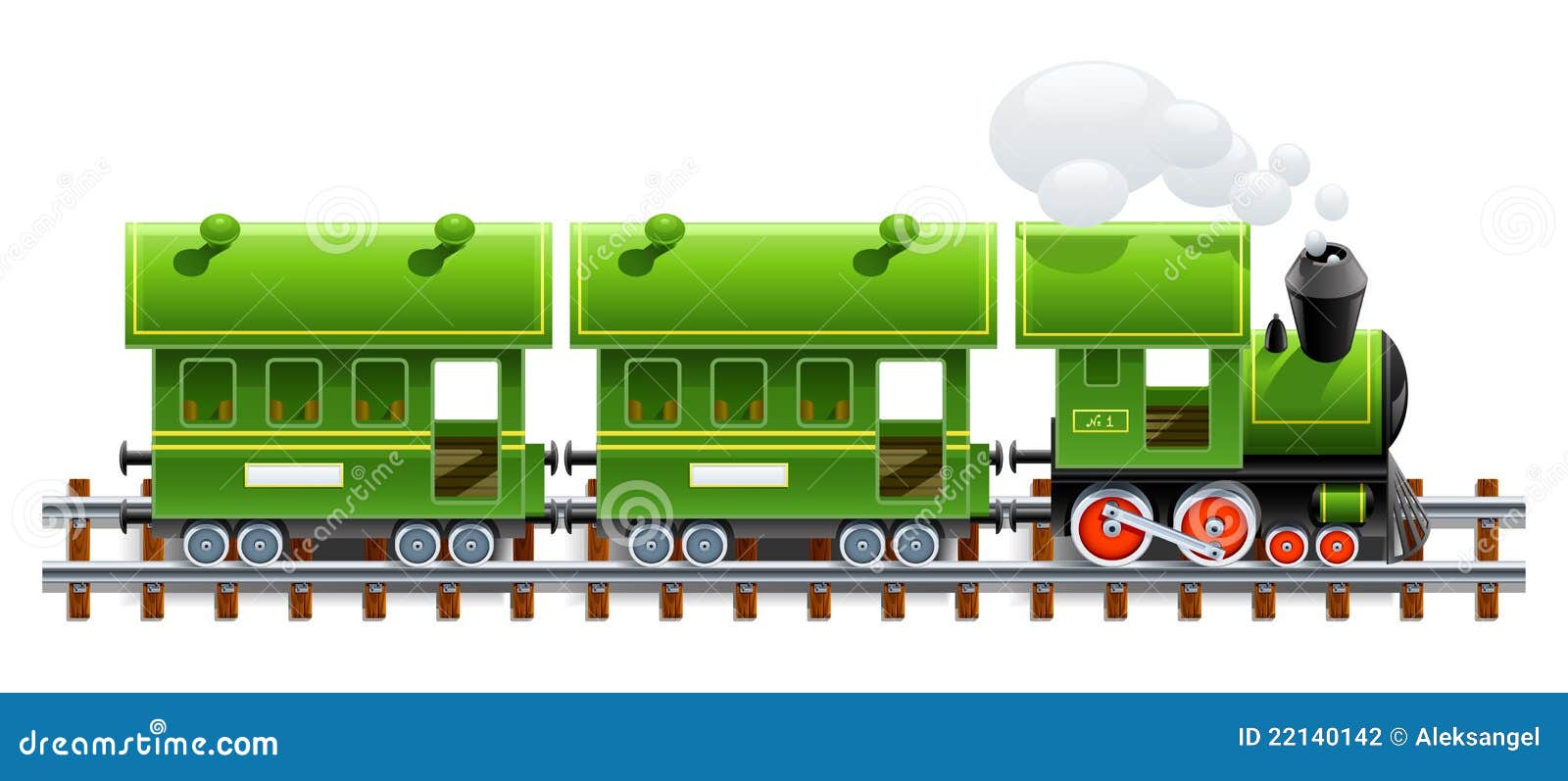 Retro Locomotive Cartoon Vector | CartoonDealer.com #16173413