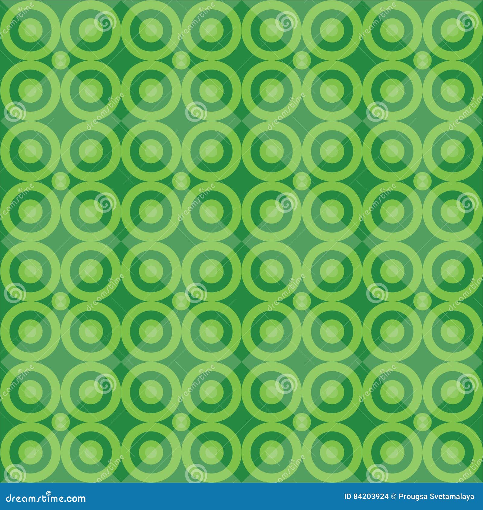 Green Retro Seamless Pattern with Circles Blackground Stock Vector ...