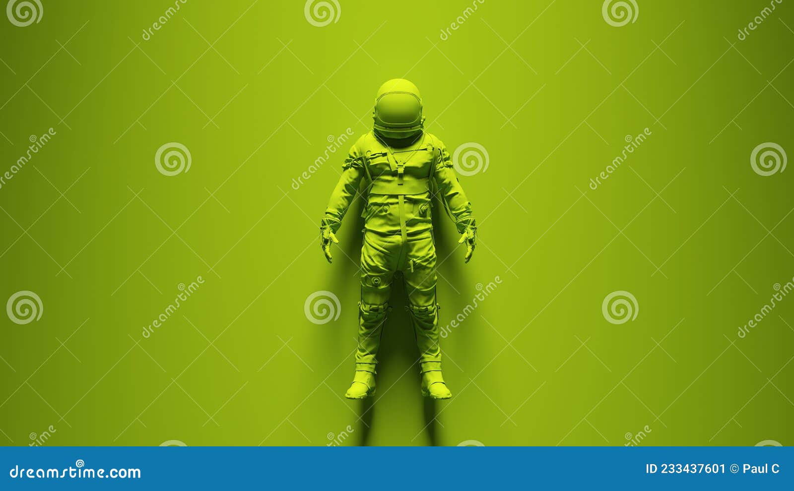 Green Retro Spaceman Astronaut Cosmonaut with Bright Green Background ...