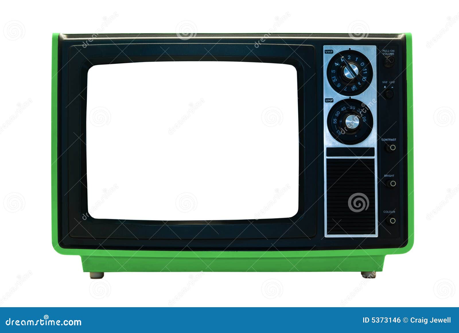 Green Retro TV Isolated with Clipping Paths Stock Photo - Image of ...
