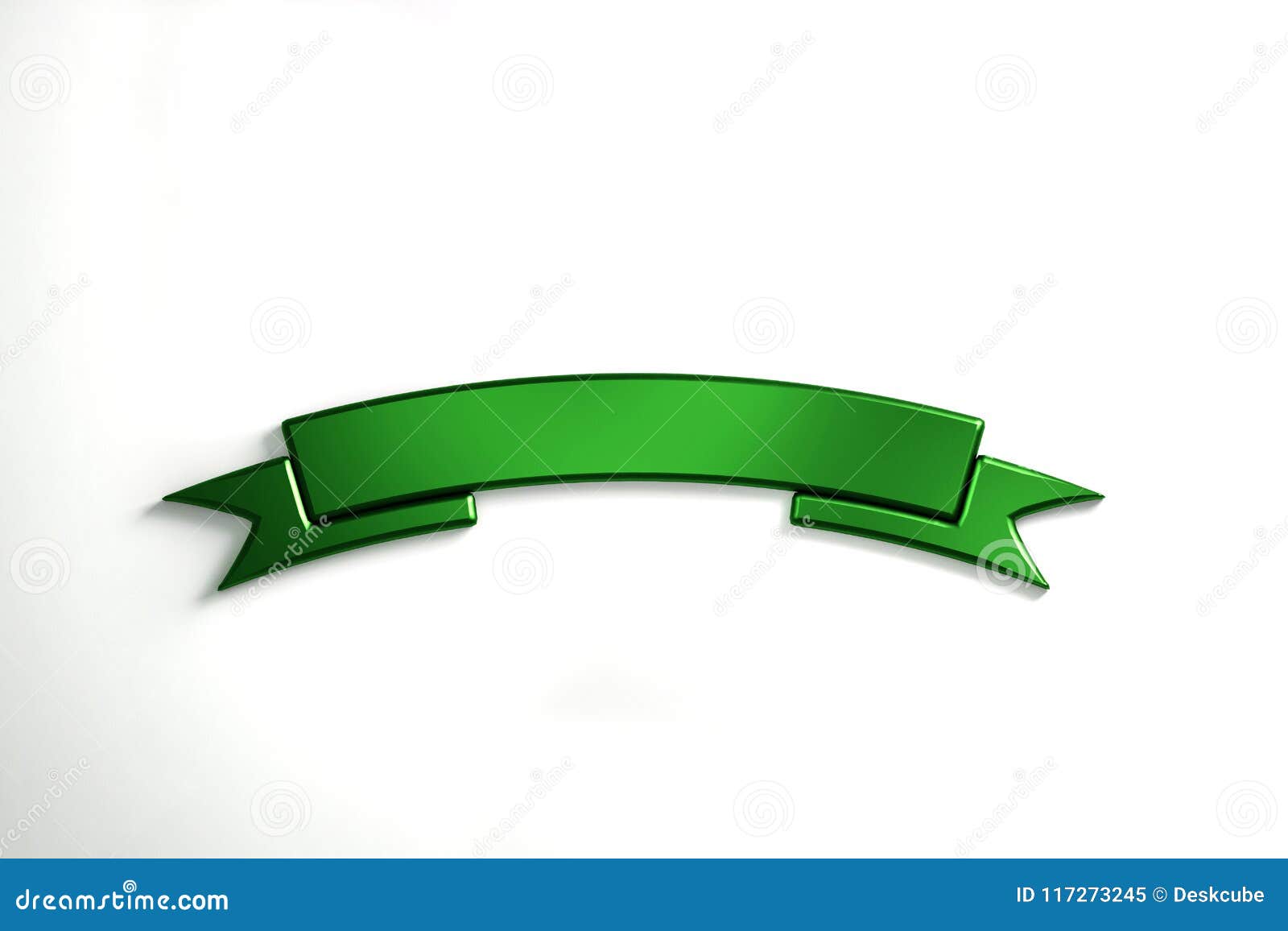 Green Ribbon Banner for Your Text. 3D Rendering Illustration Stock ...