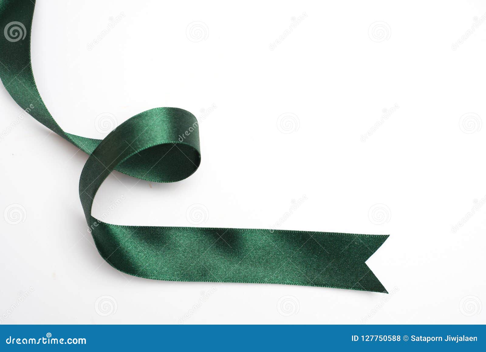 Green Ribbon Border Isolated on White Stock Photo - Image of shiny ...