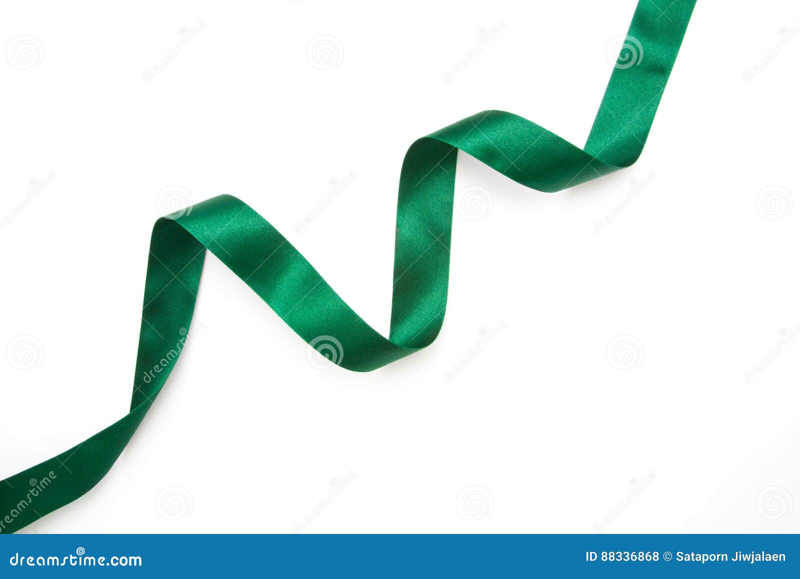 Green Ribbon Border Isolated on White Stock Photo - Image of party ...