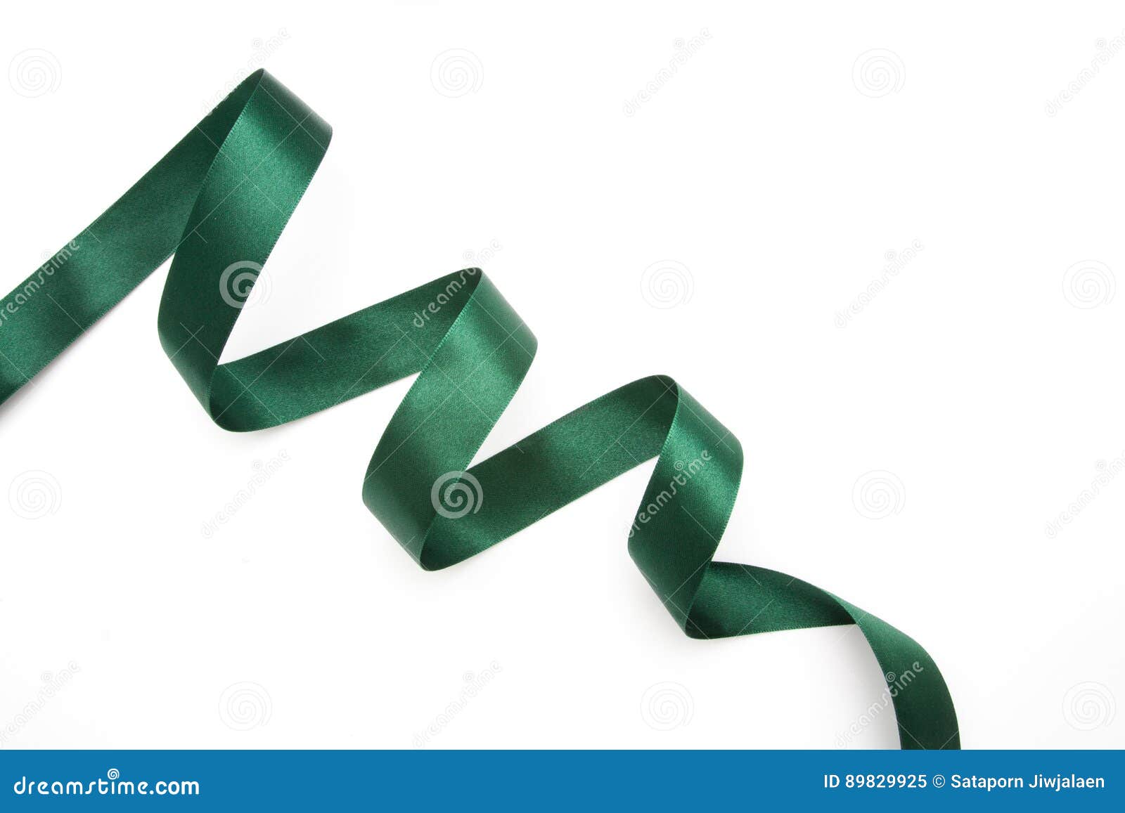 Green Ribbon Border Isolated on White Stock Image - Image of ...