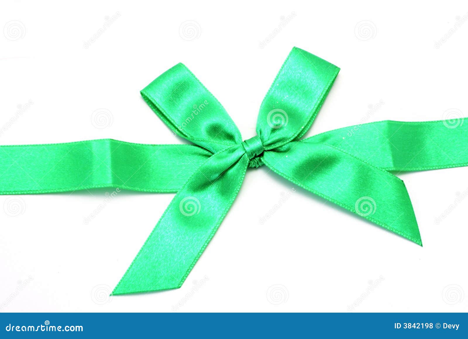 Green Ribbon With Bow Picture. Image: 3842198