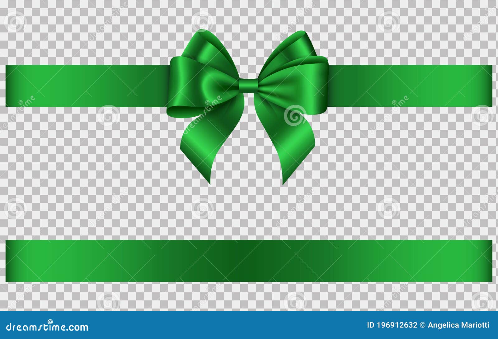 Green ribbon with bow stock vector. Illustration of card - 196912632