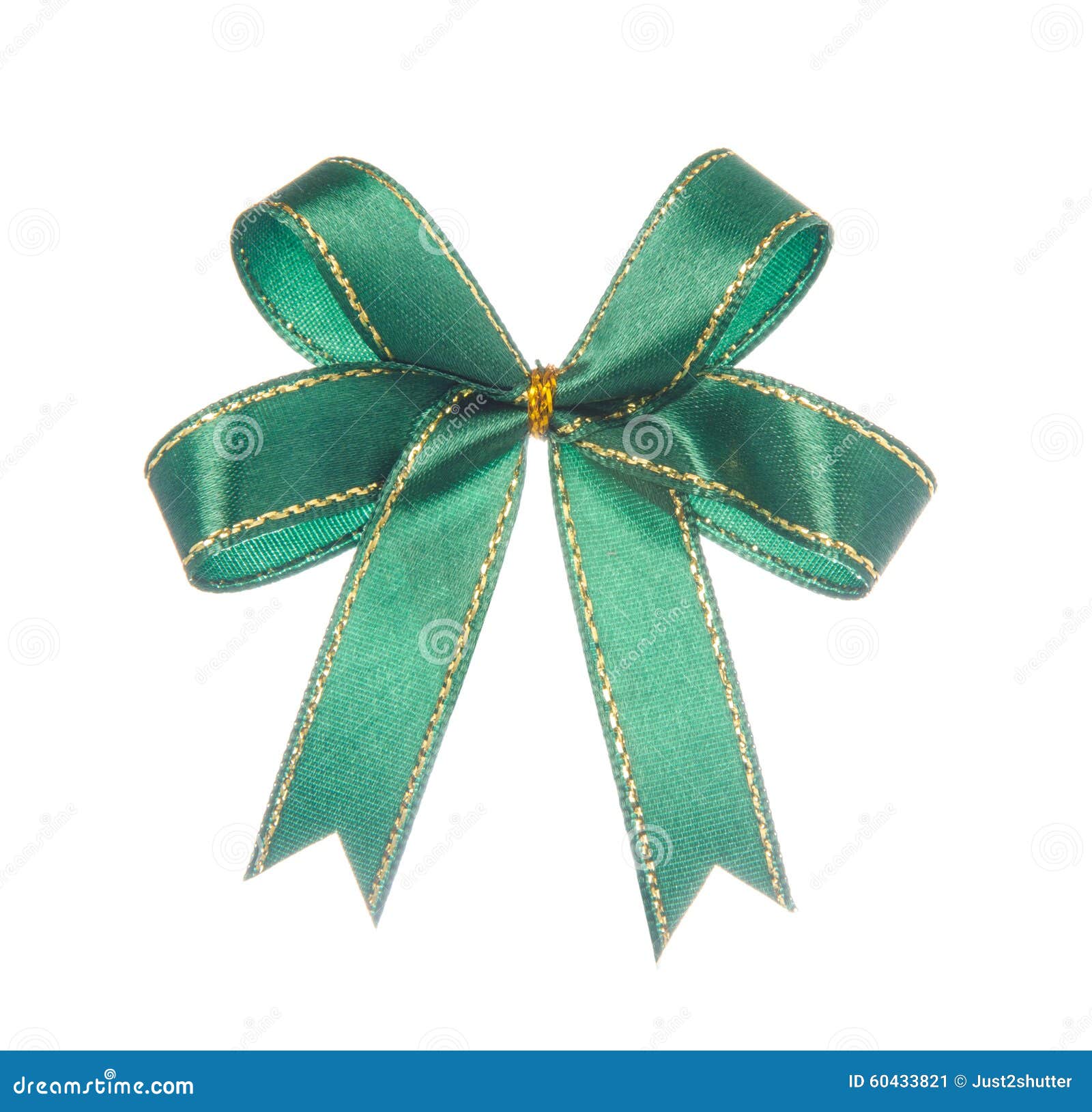 Green Ribbon Bow Isolated on White Stock Image - Image of ribbons ...
