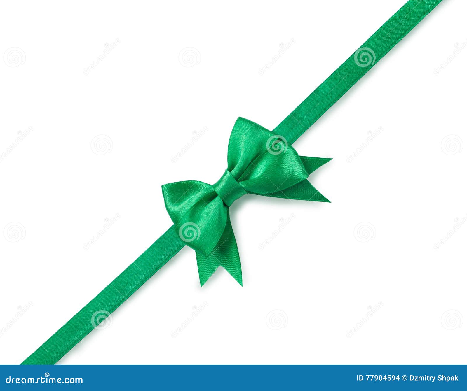 Green Ribbon with Bow for Packaging, Isolated on White Stock Photo ...