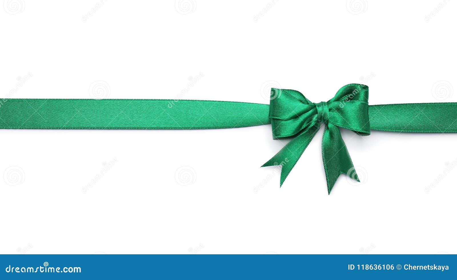 Green ribbon with bow stock photo. Image of detail, object - 118636106