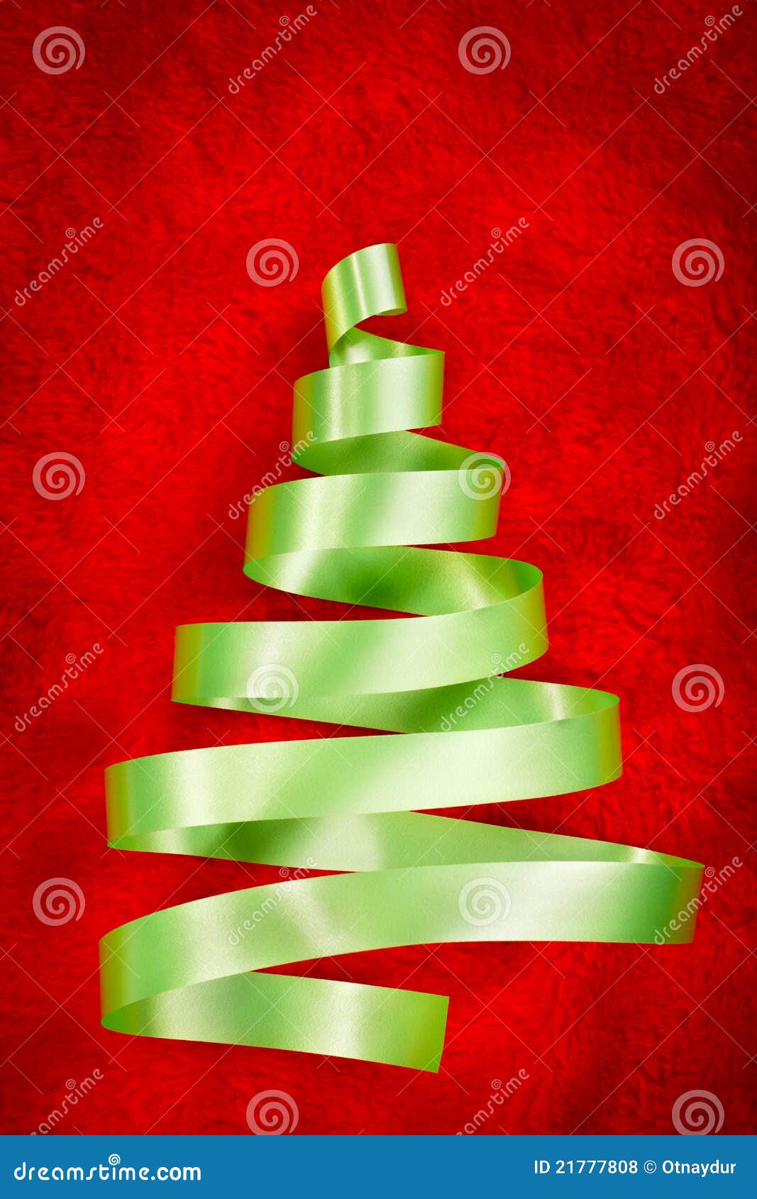 Green Ribbon Christmas Tree Stock Photo - Image of symbol, metaphor ...