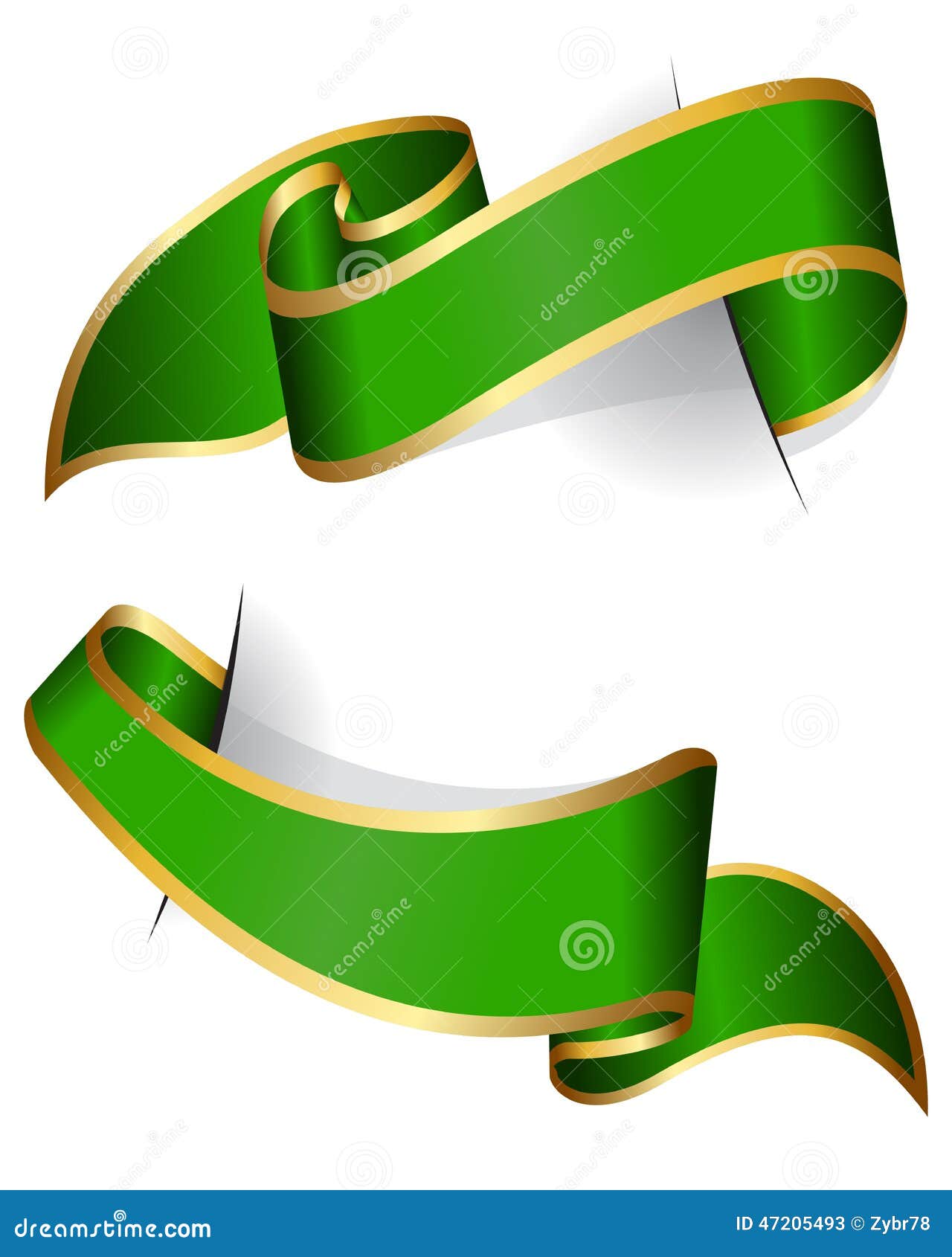 Green ribbon collection stock illustration. Illustration of information ...