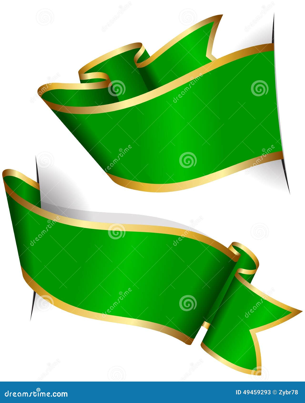 Green ribbon collection stock vector. Illustration of label - 49459293