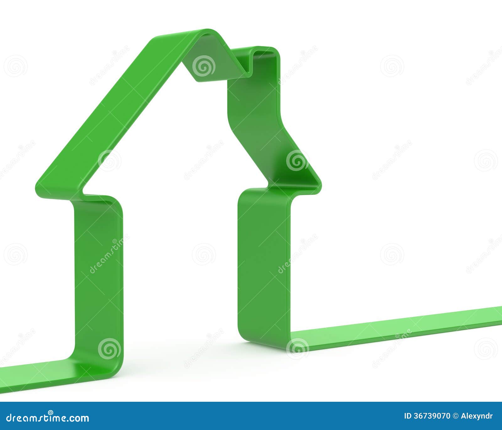 Green ribbon house stock illustration. Illustration of future - 36739070