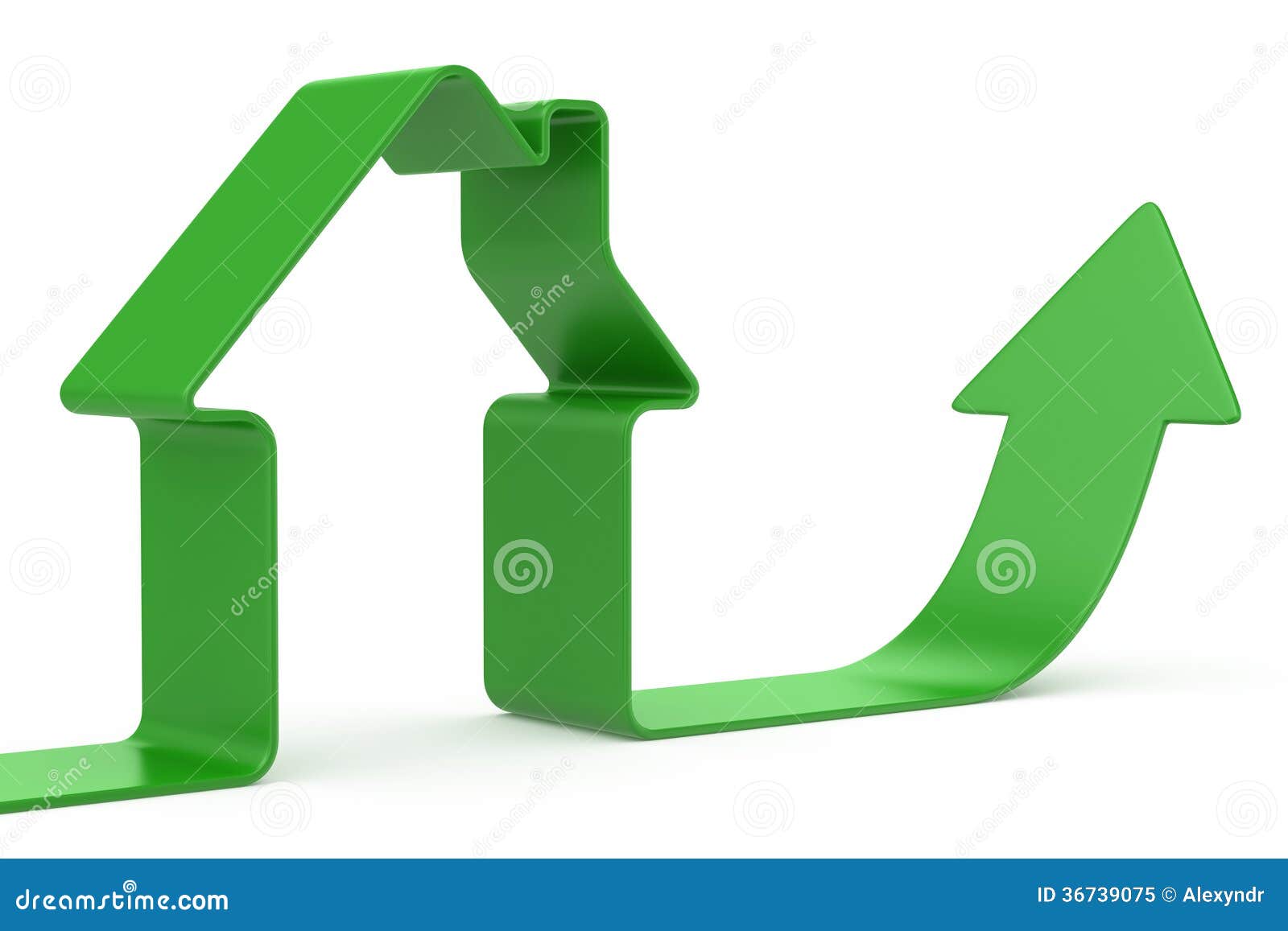 Green ribbon house stock illustration. Illustration of pointer - 36739075