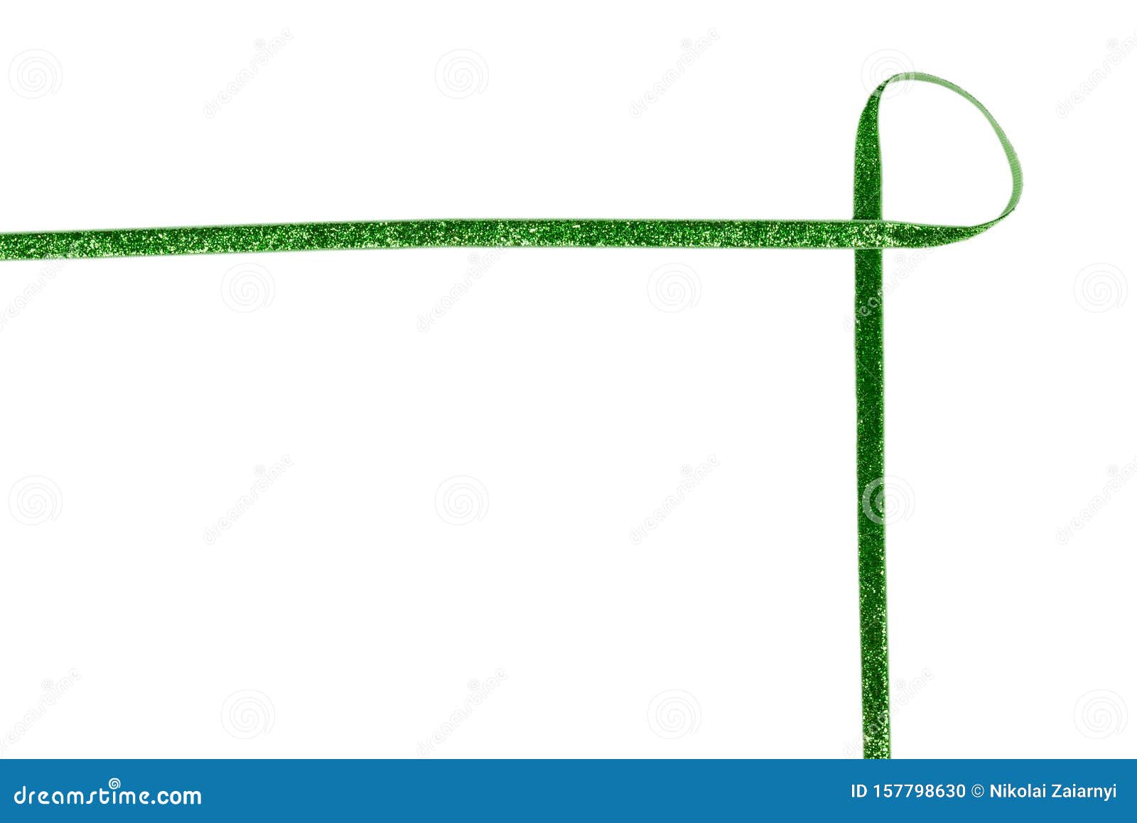 Green Ribbon Isolated on White Background Stock Photo - Image of yellow ...