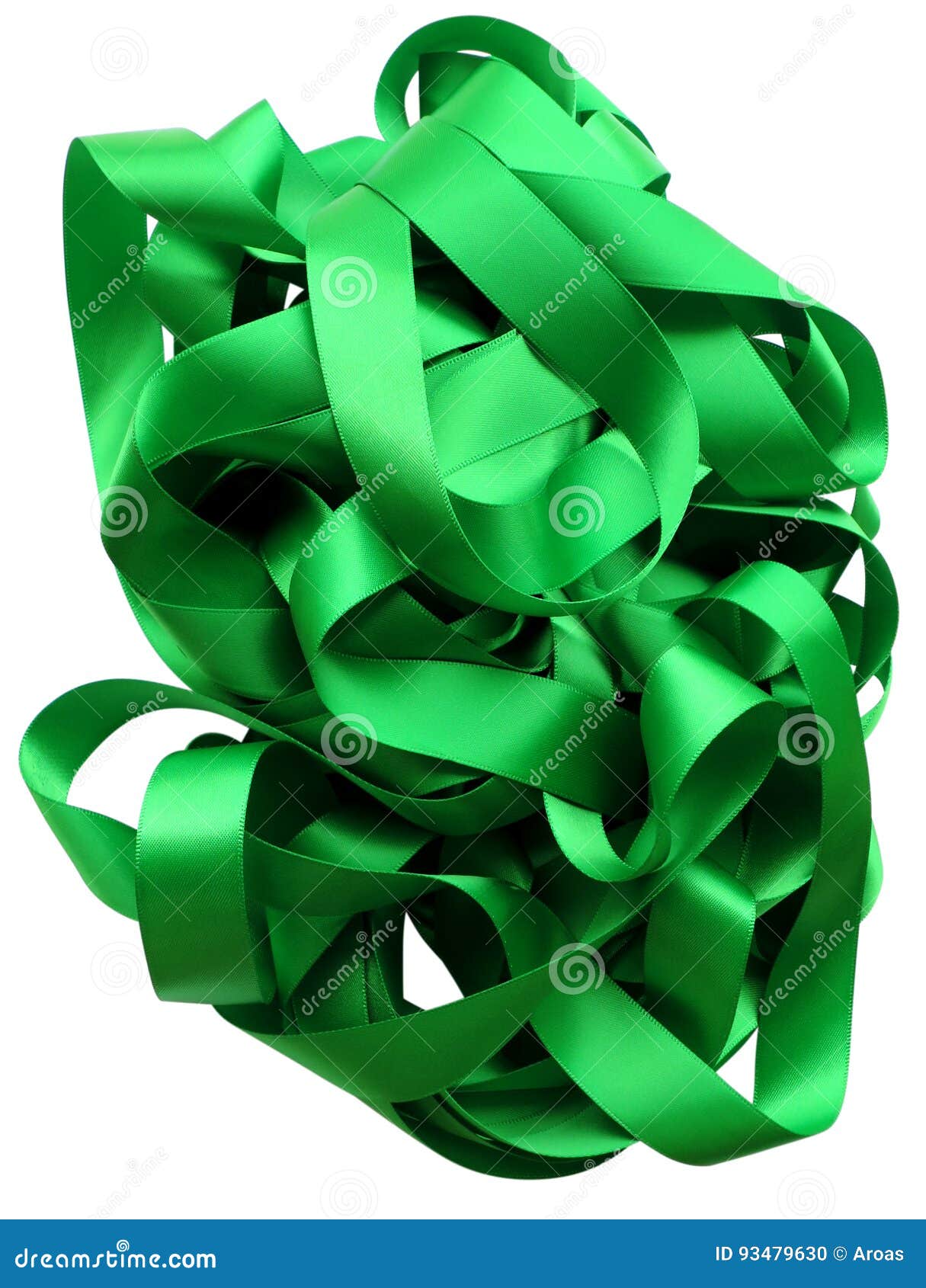 Green Ribbon Over White Background, Design Element Stock Photo - Image ...