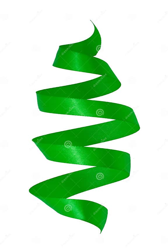 Green Ribbon in Shape of Tree Stock Image - Image of celebration ...