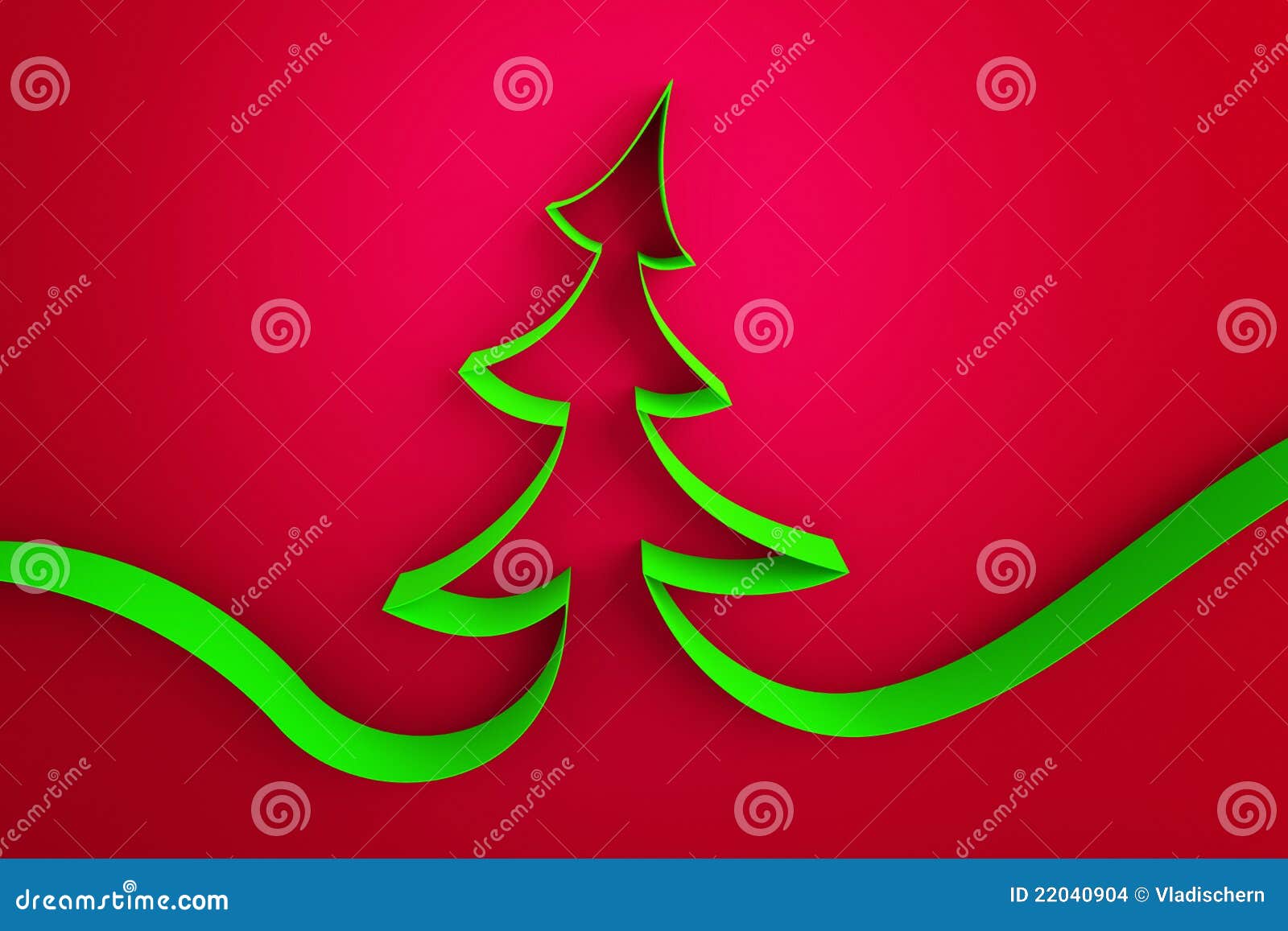 Green ribbon tree stock illustration. Illustration of abstract - 22040904