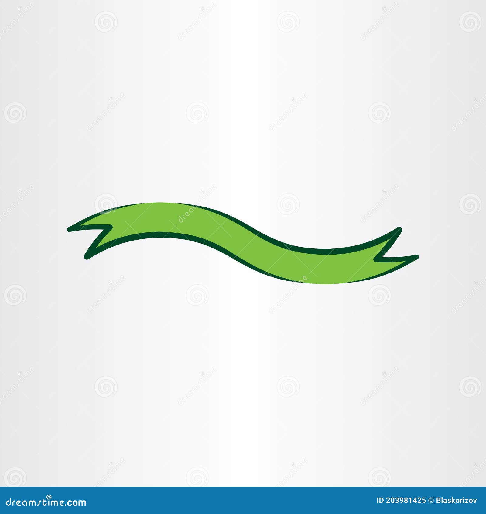 Green ribbon vector design stock vector. Illustration of empty - 203981425
