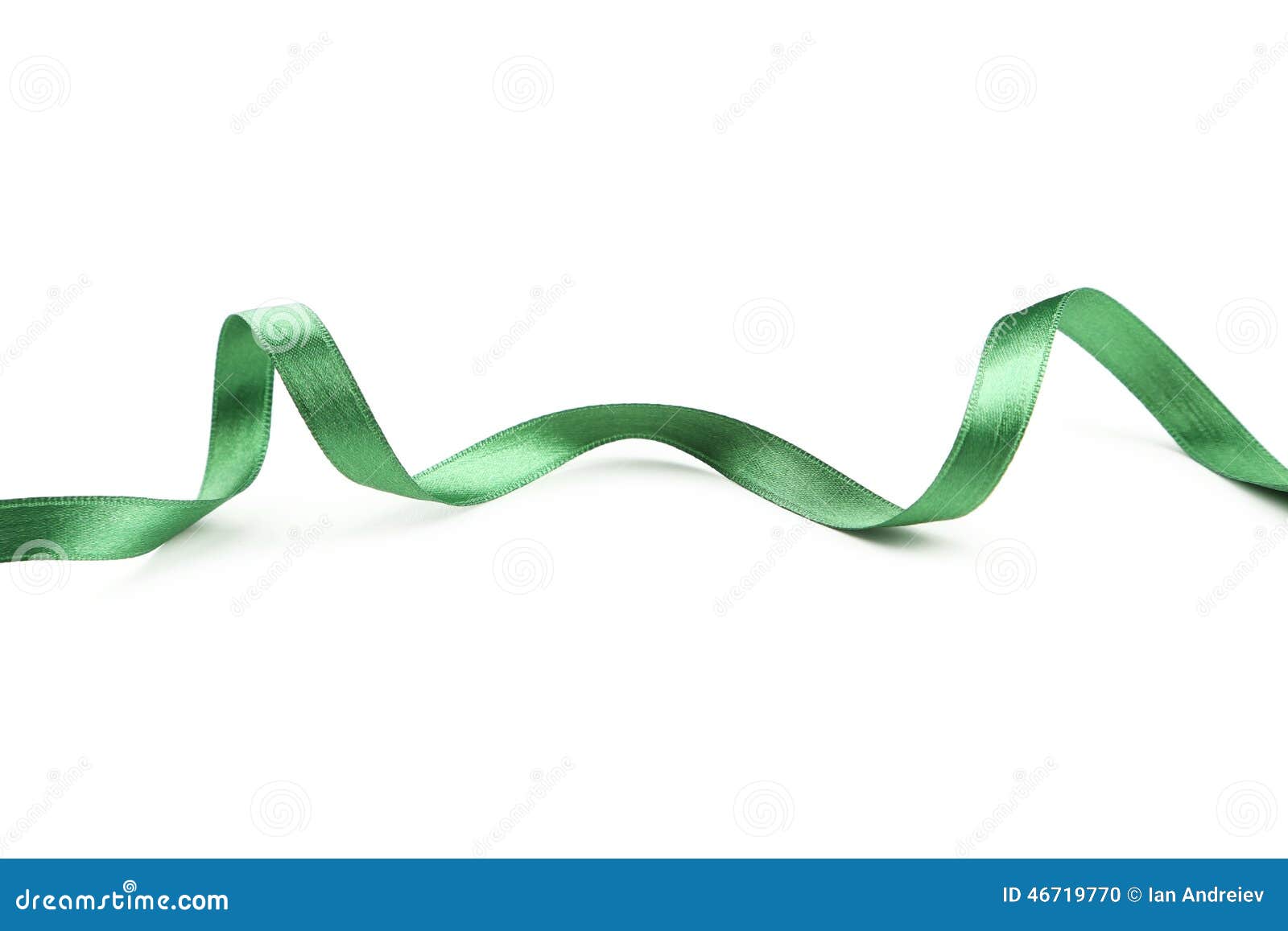Green Ribbon on White Background. Stock Photo - Image of curved ...