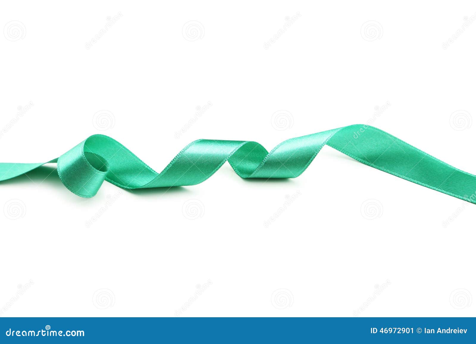 Green Ribbon on White Background. Stock Image - Image of design ...
