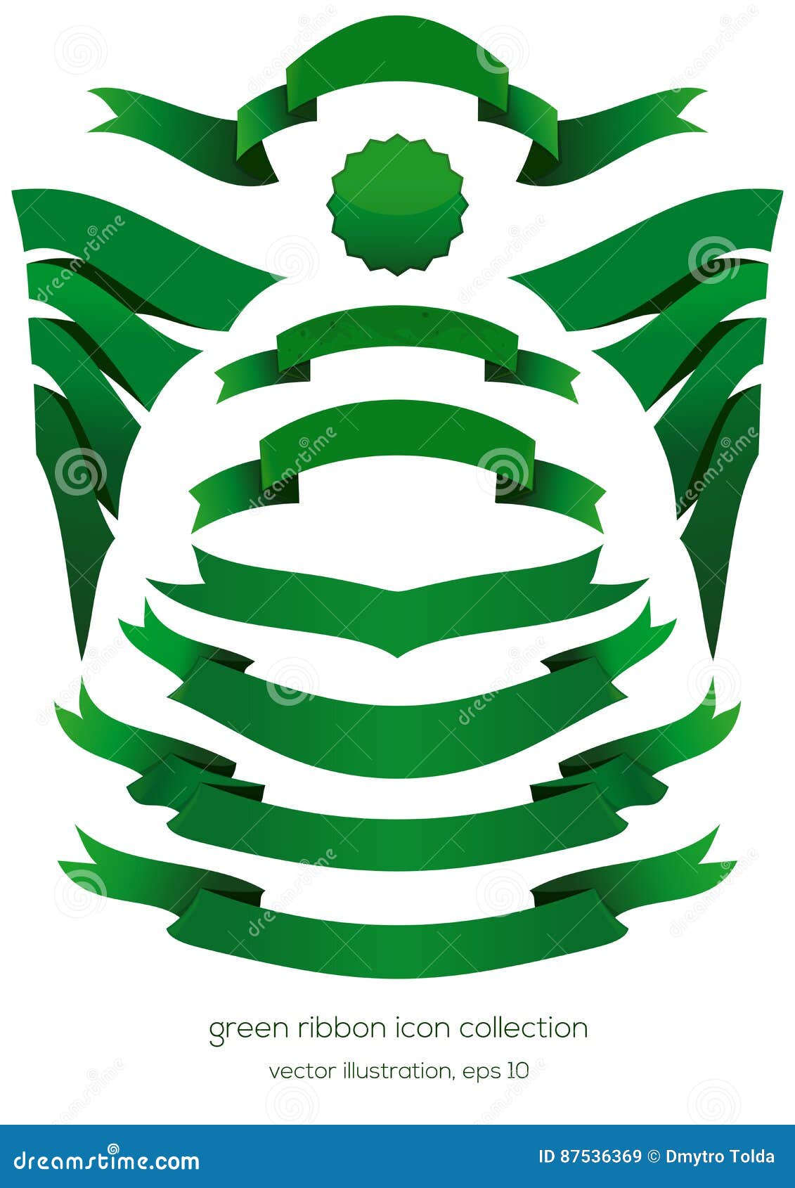 Green Ribbons and Design Elements for St. Patricks Day Stock Vector ...