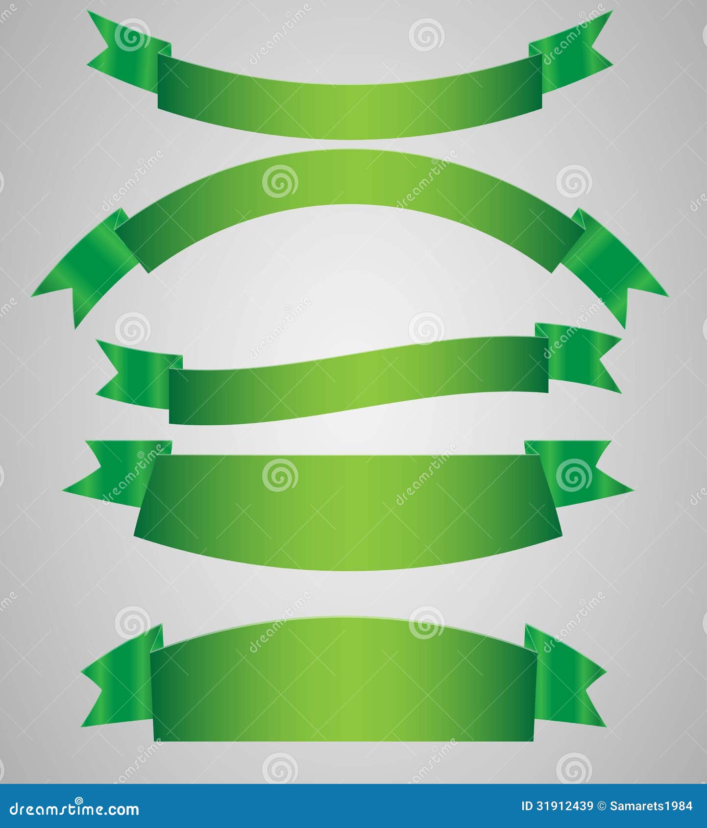 Green ribbons stock vector. Illustration of green, celebrations - 31912439