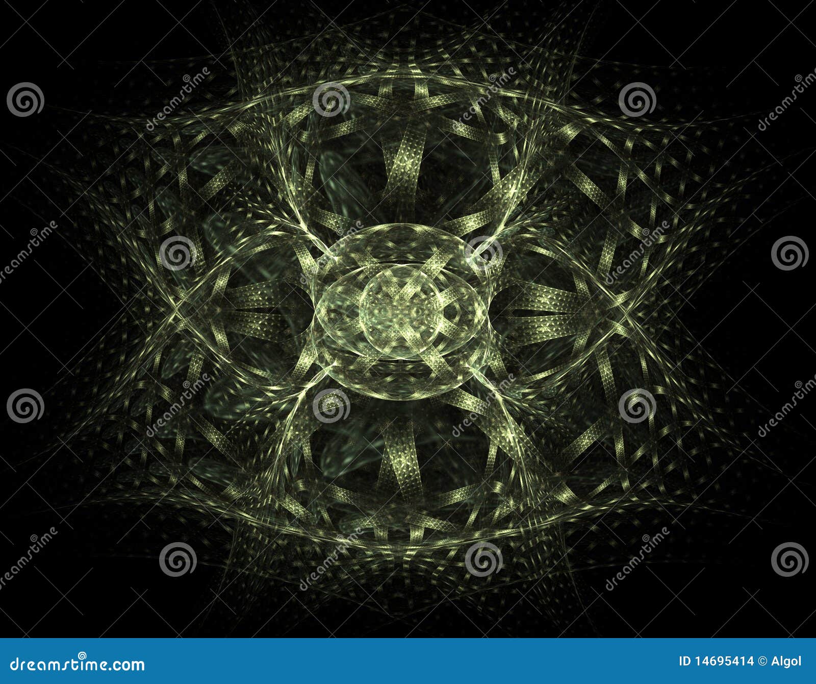 Green Ribbons Fractal Design Stock Illustration - Illustration of ...