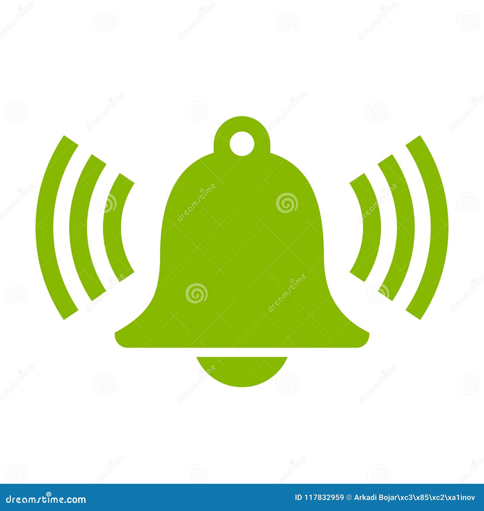 Green Ringing Bell Vector Icon Stock Vector - Illustration of loud ...