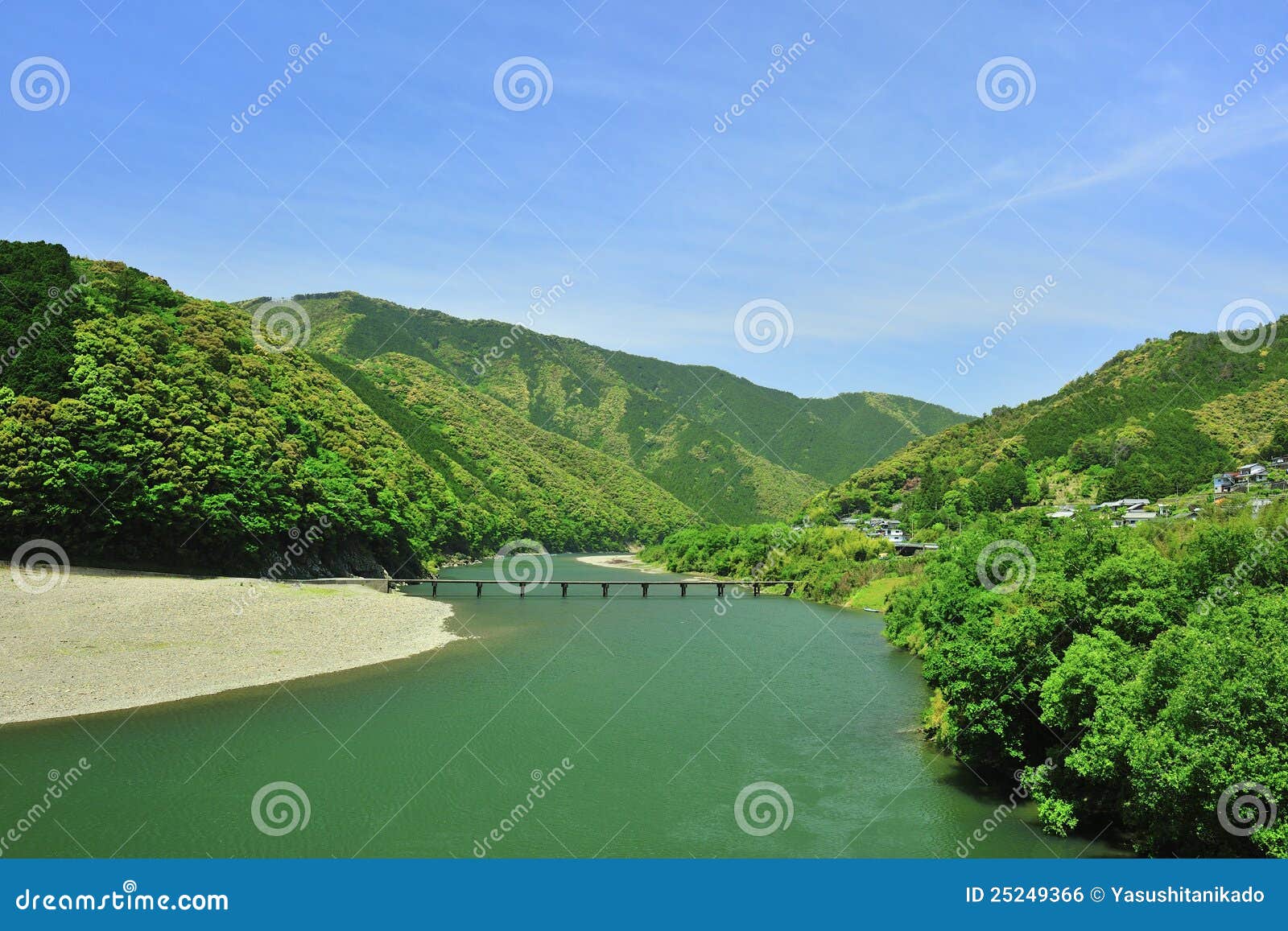 Green river in Japan stock photo. Image of rural, travel - 25249366