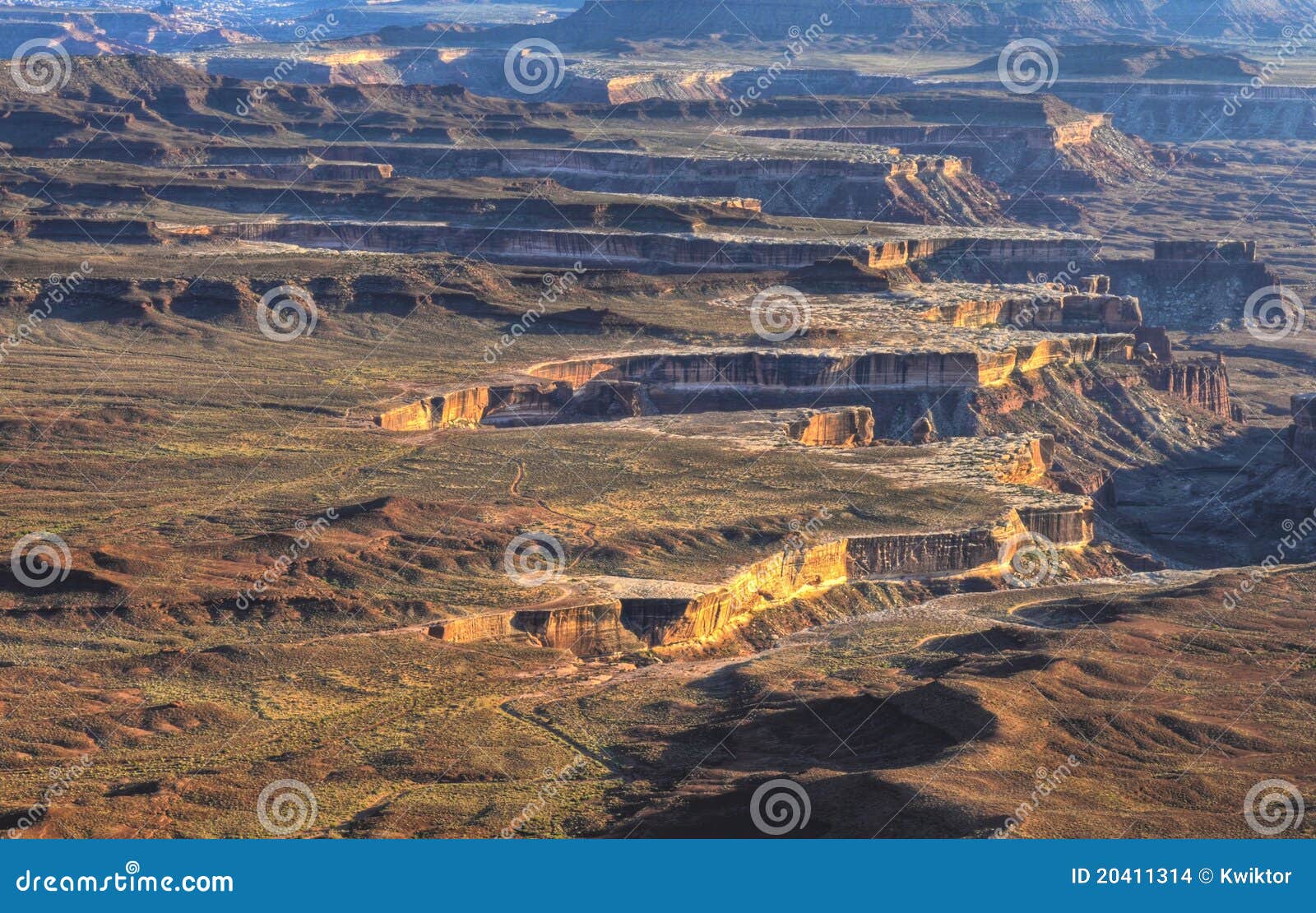 Green River Overlook at Sunset Stock Photo - Image of eroded, green ...