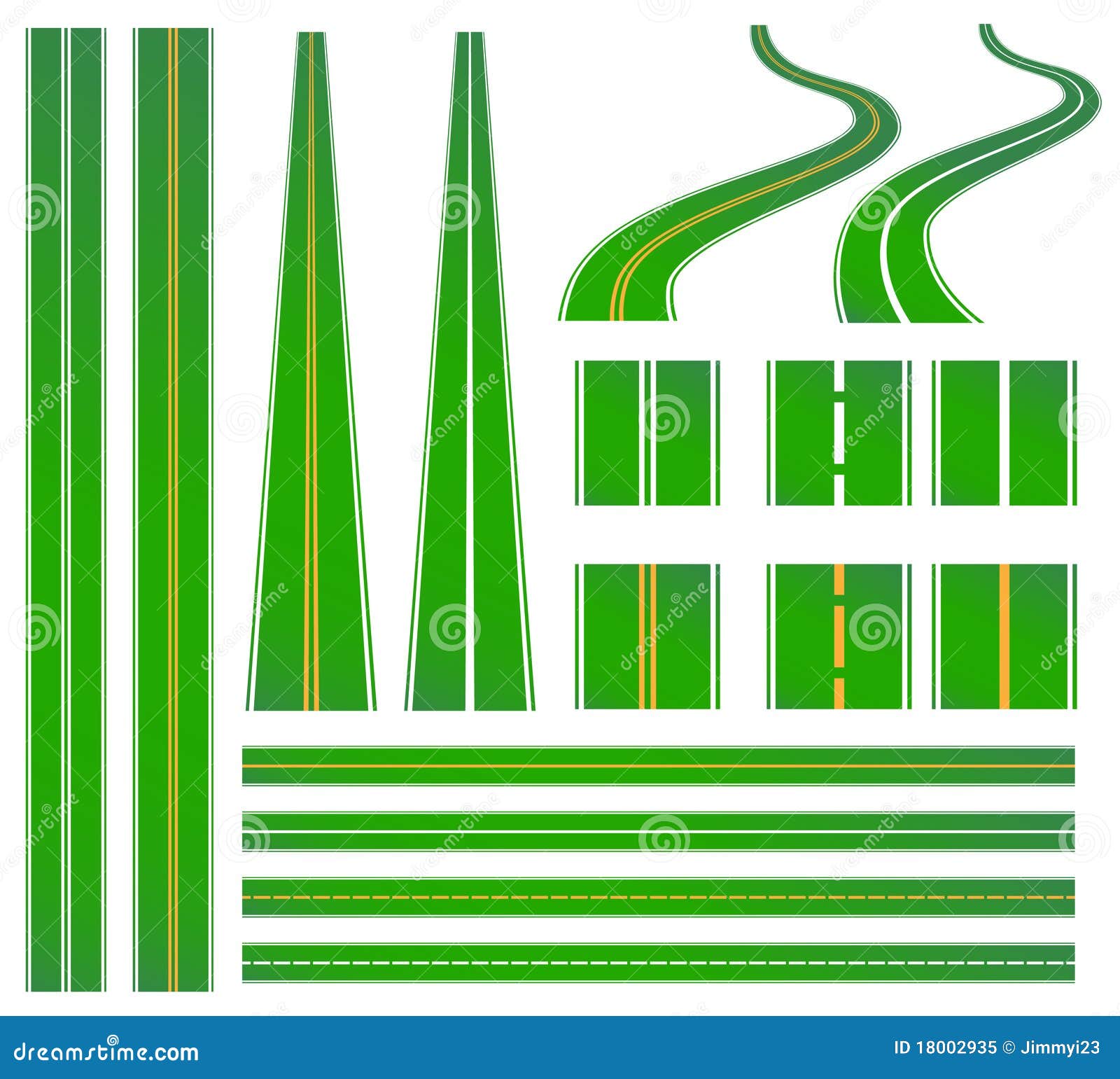 Green road stock vector. Illustration of collection, highway - 18002935